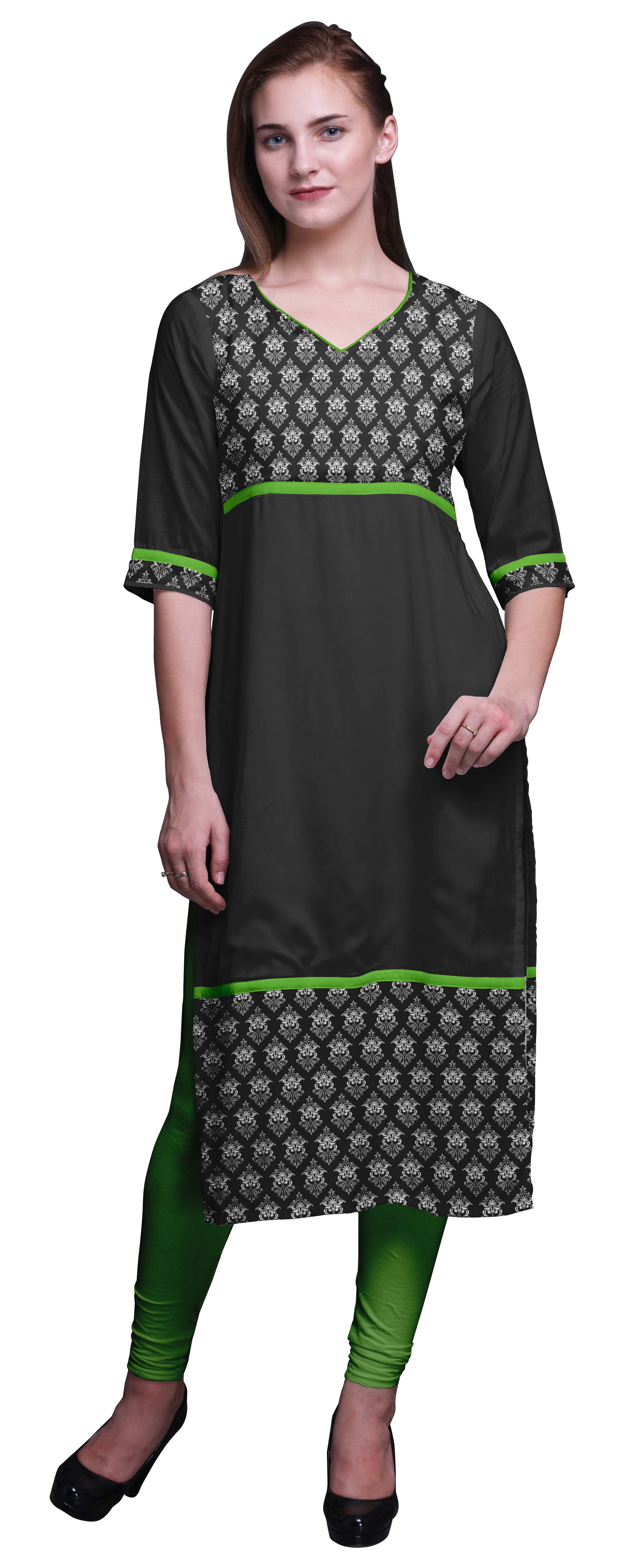 Casual Kurti 3/4 Mouw Bimba Indian Short Kurtis For Women Printed Tunic ...