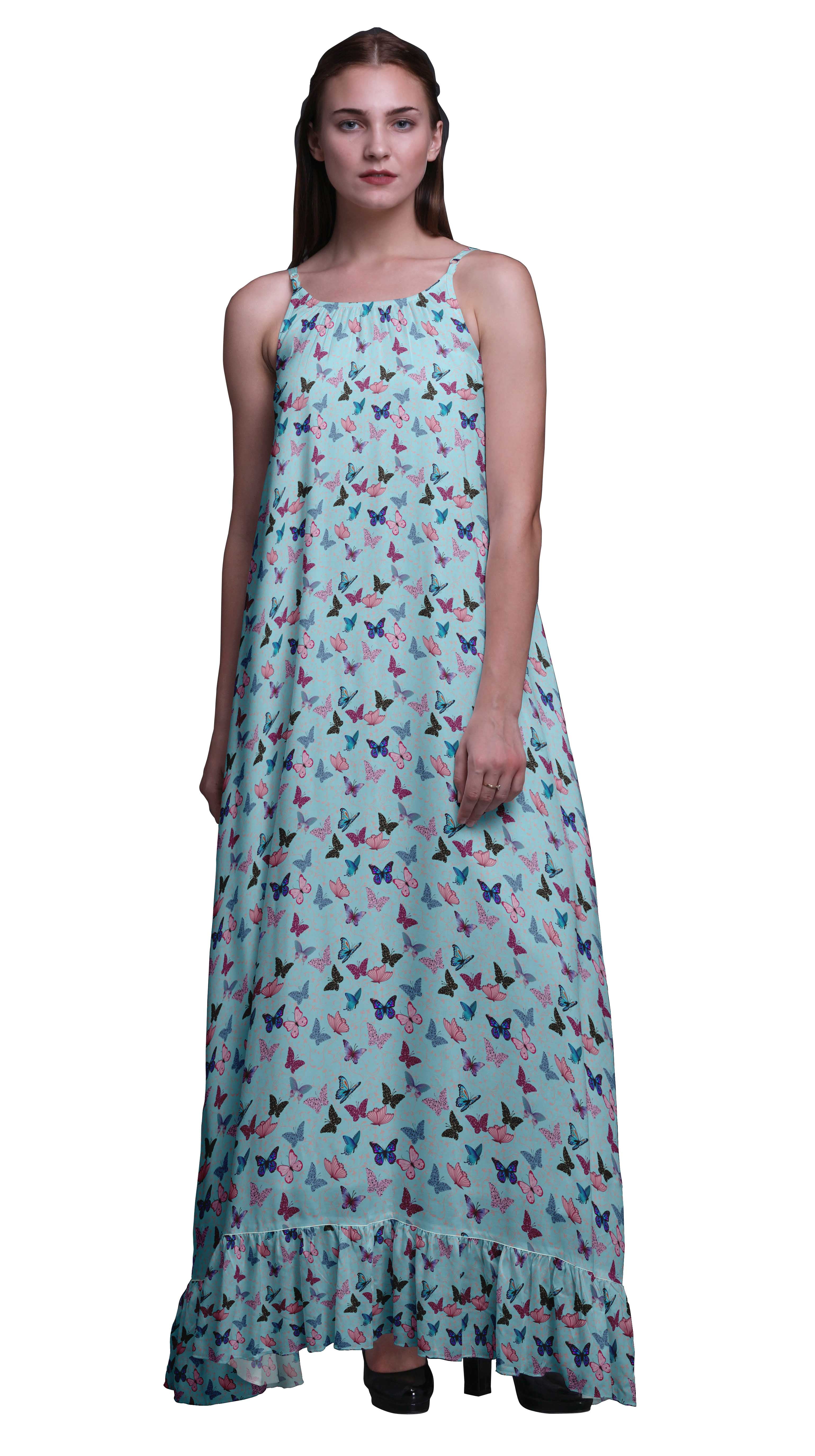 Bimba Pastel Mint16 Butterfly Artistic Nightwear For Women Printed ...