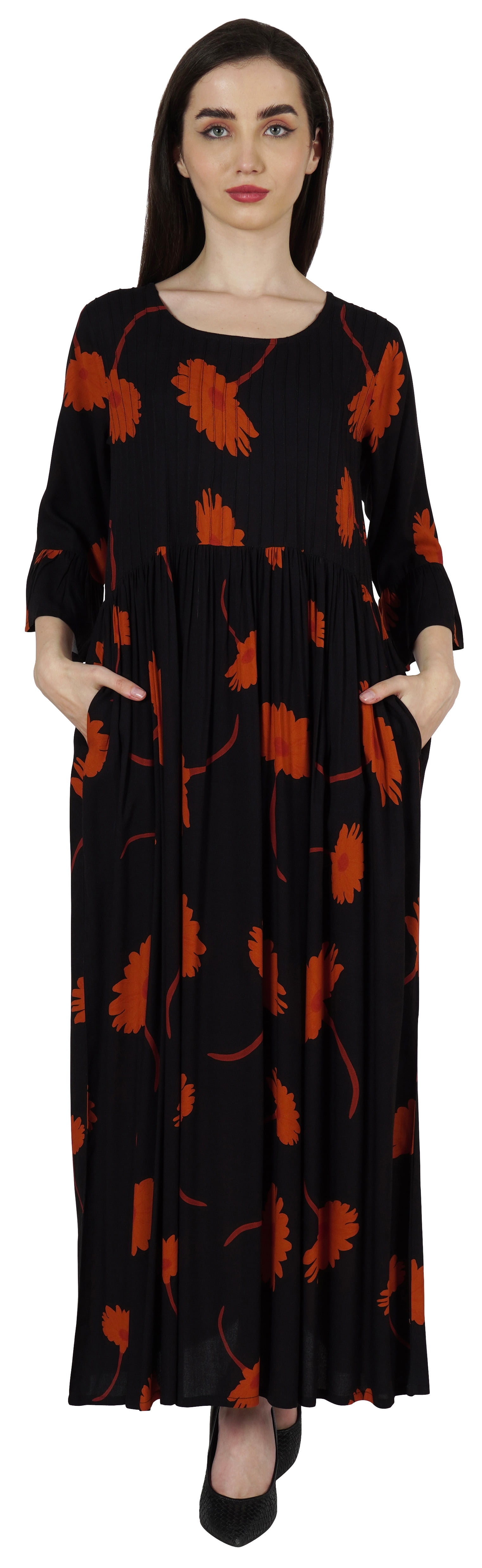 Bimba Pintuck Dresses For Womens Casual Summer Printed Summer Maxi ...