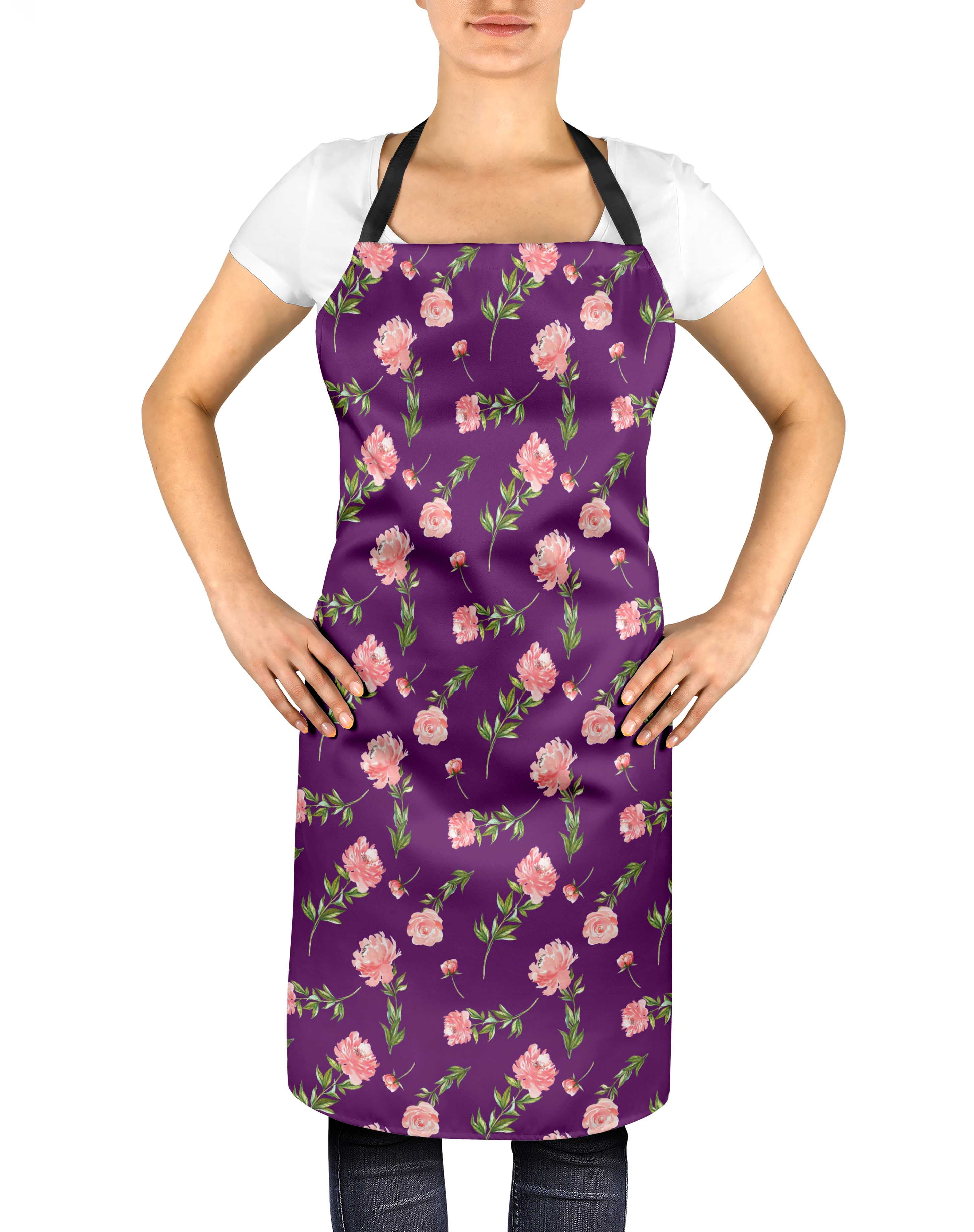 Bimba Plum Floral Leaves & Ranunculus Tango Printed Crossover Robes ...