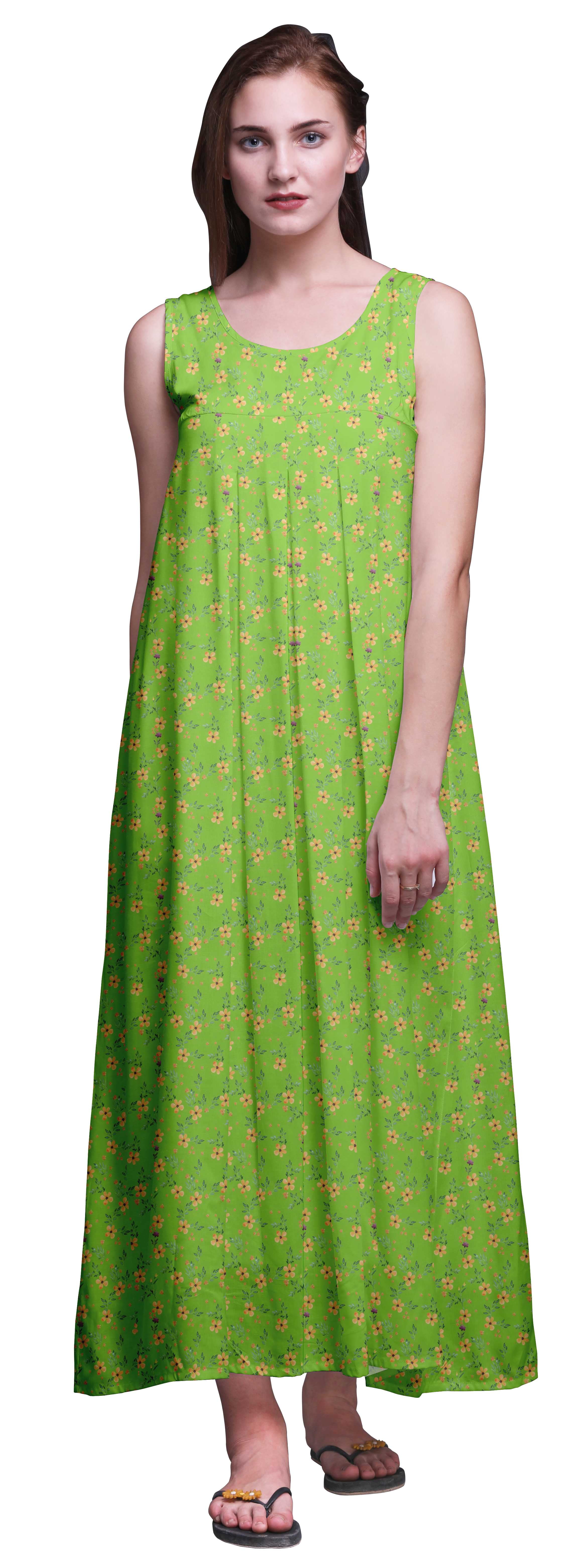 Bimba Rayon Rayon Nightgowns For WomenÂ Maxi Printed Sleepwear Night ...