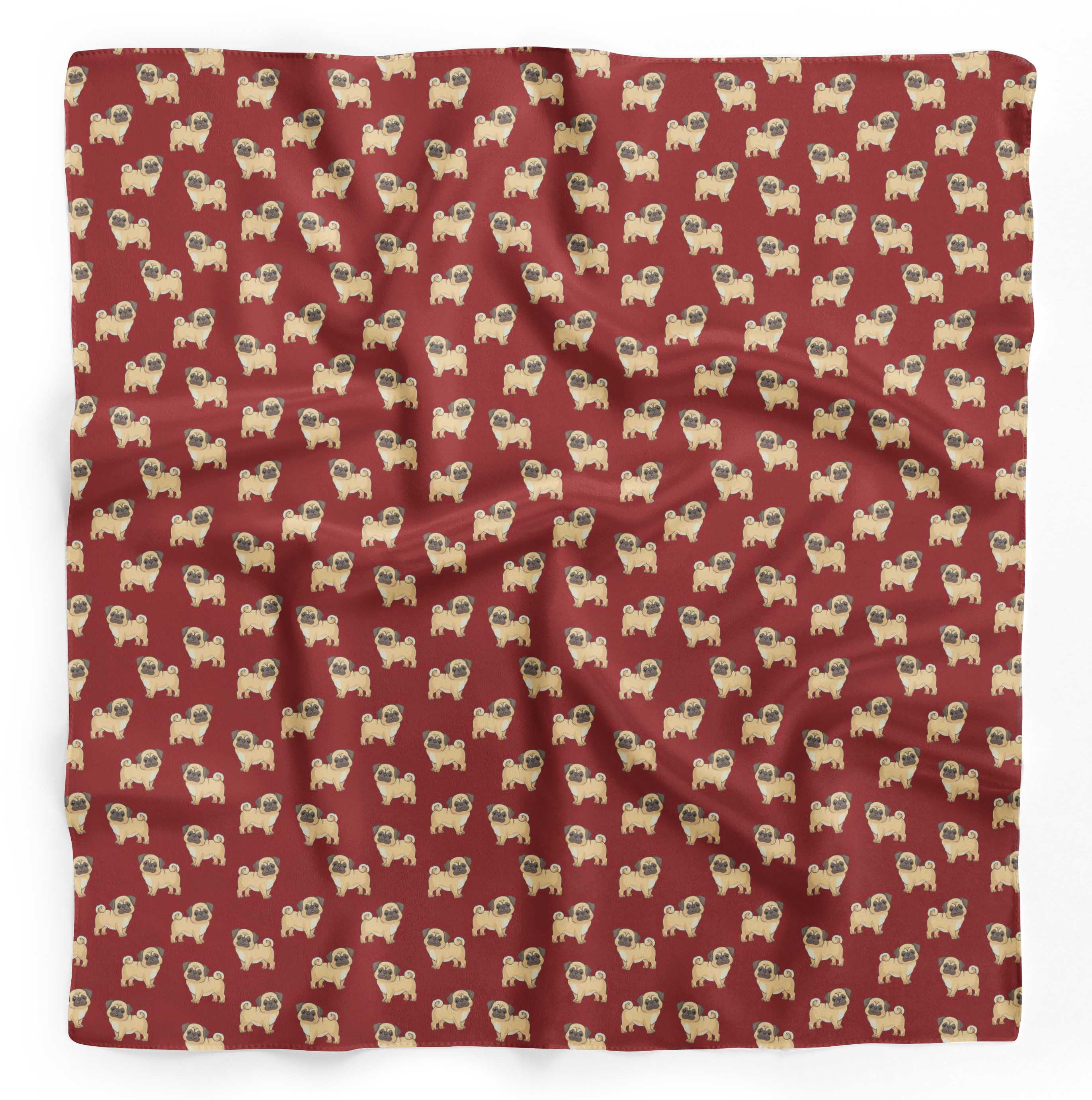 Bimba Red Puppy Dog Printed Pure Silk Scarf Neck Wrap Summer Hair ...