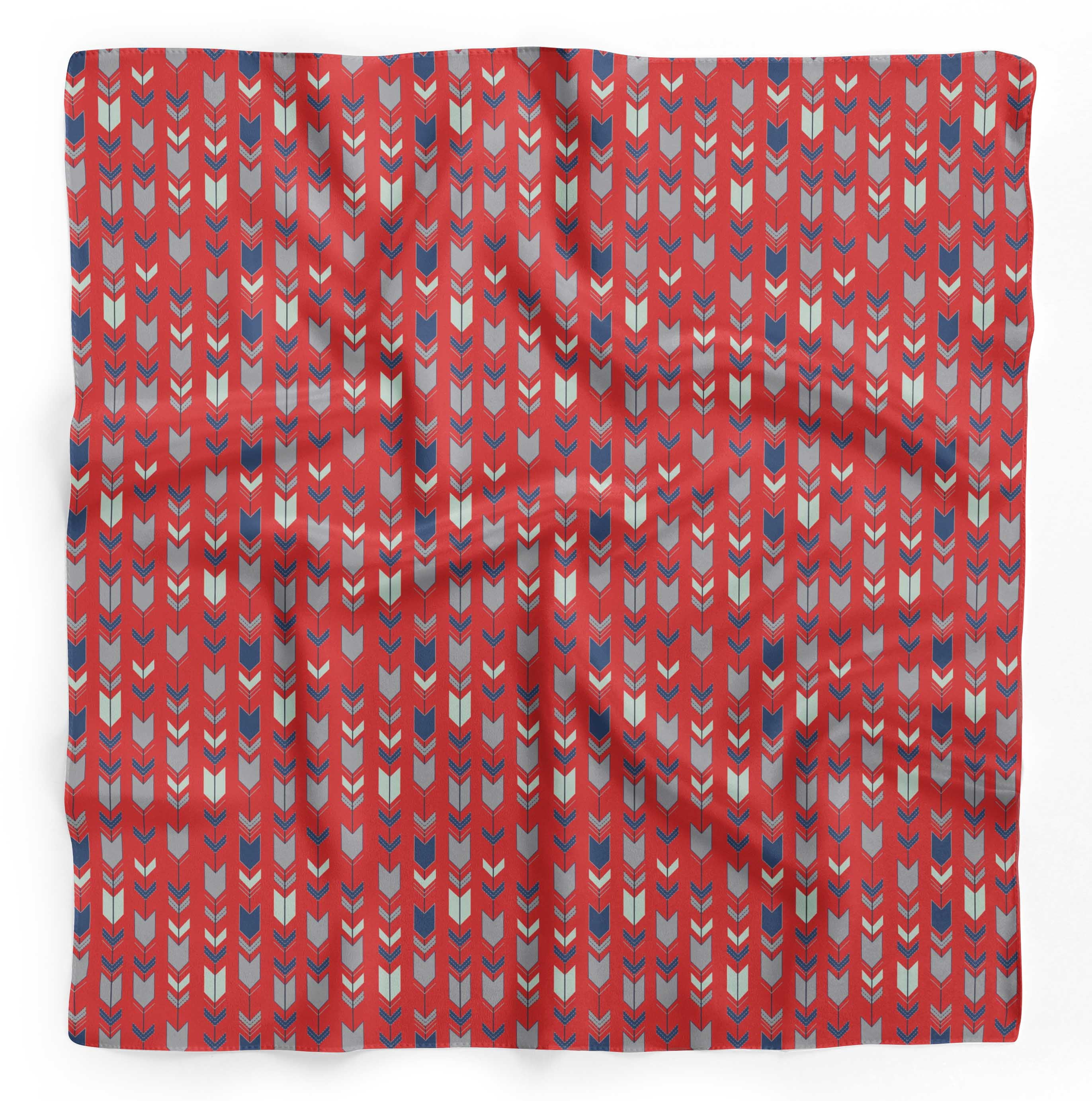 Bimba Red Stripe & Arrow Mix Pure Silk Printed Head Bandanas Summer ...