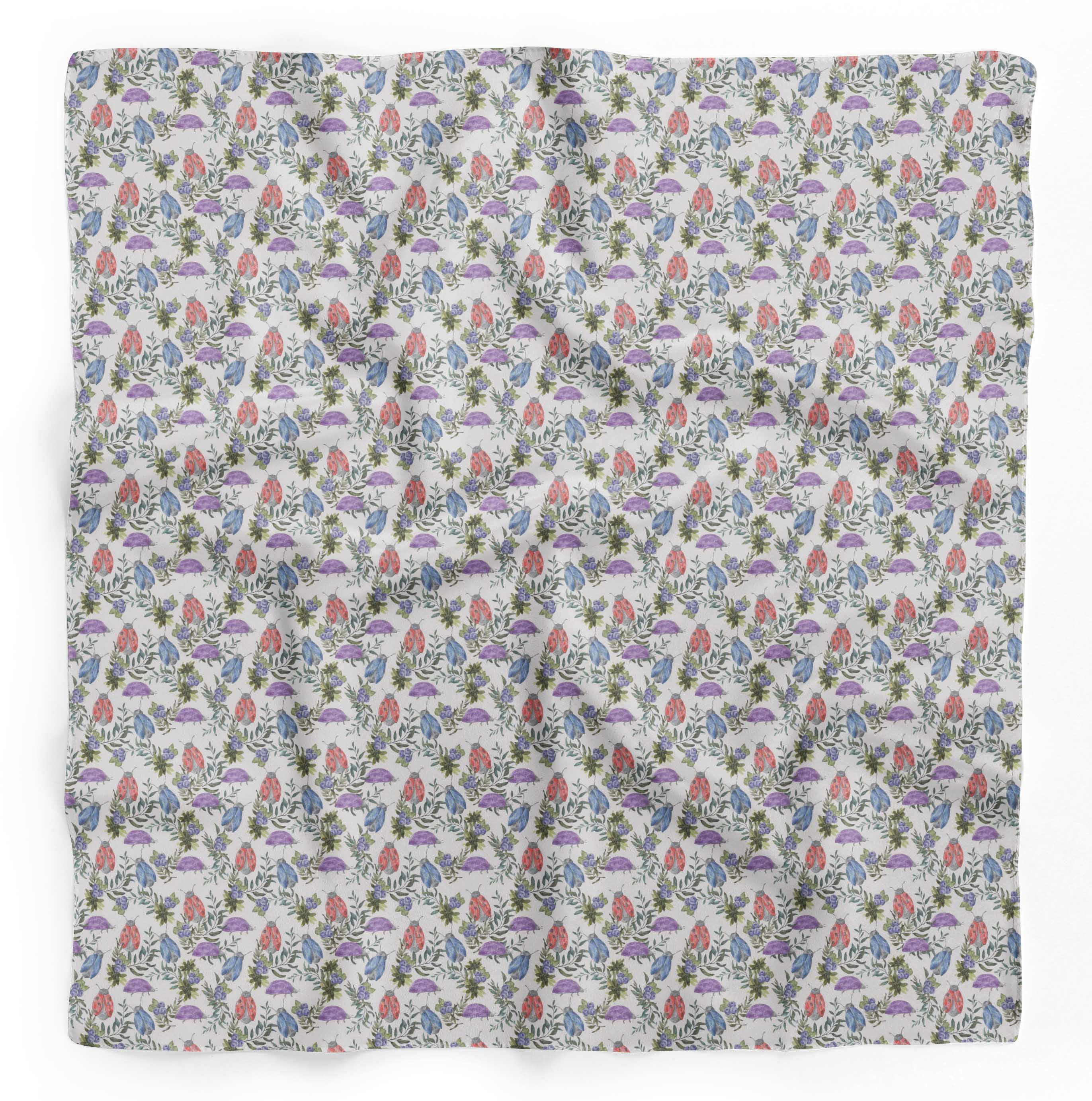 Bimba White Insect Pure Silk Printed Scarf Dupatta Head Neck Wrap ...