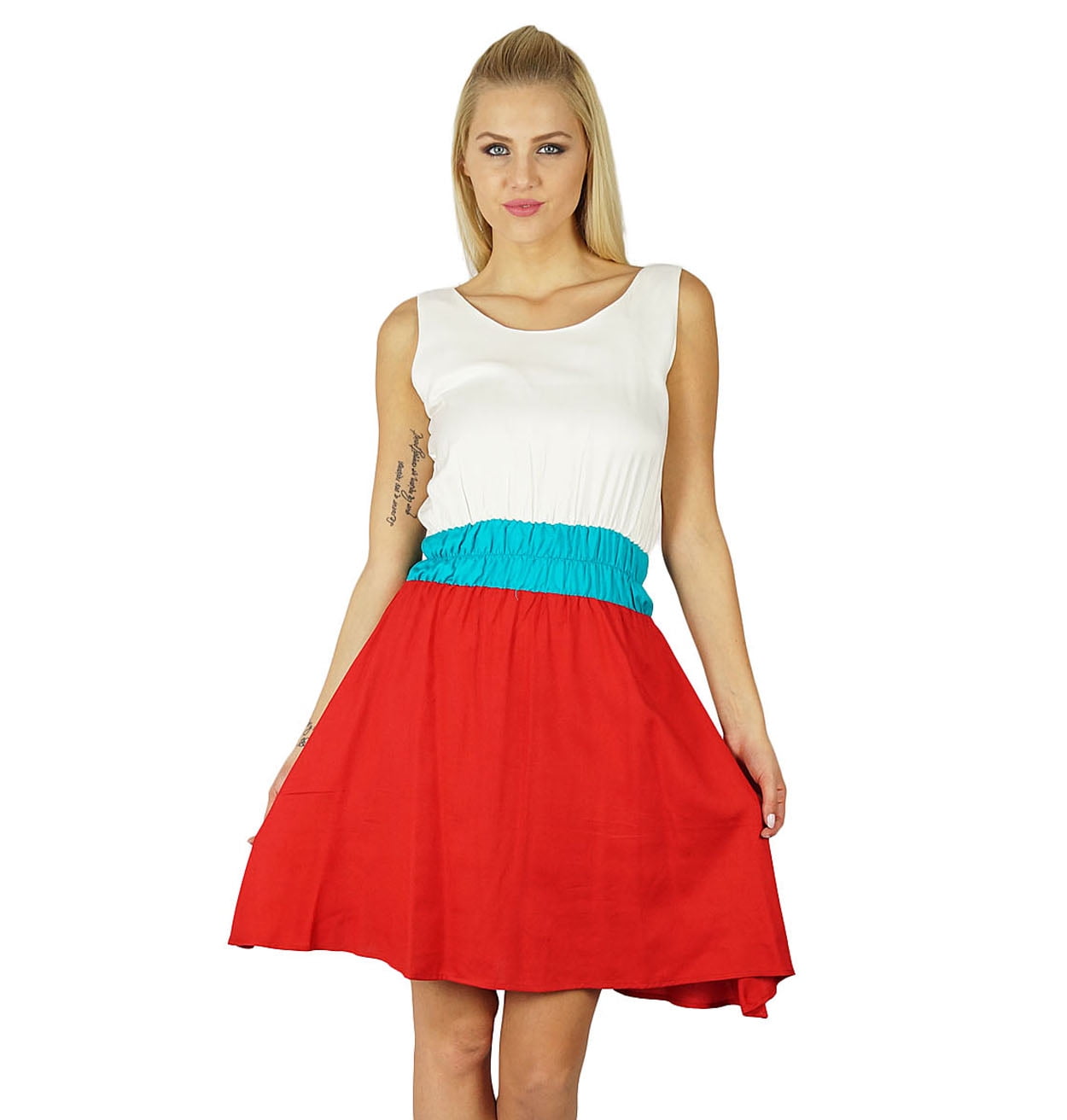 Bimba Women Shift Dress Sporty Knee Length Rayon Casual Clothing With ...