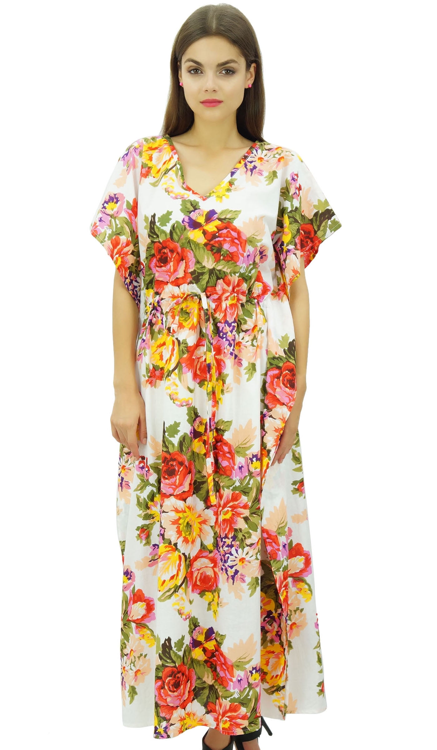 Bimba Women's Floral Kaftan Dress Bridesmaid Caftan Dress Coverup ...