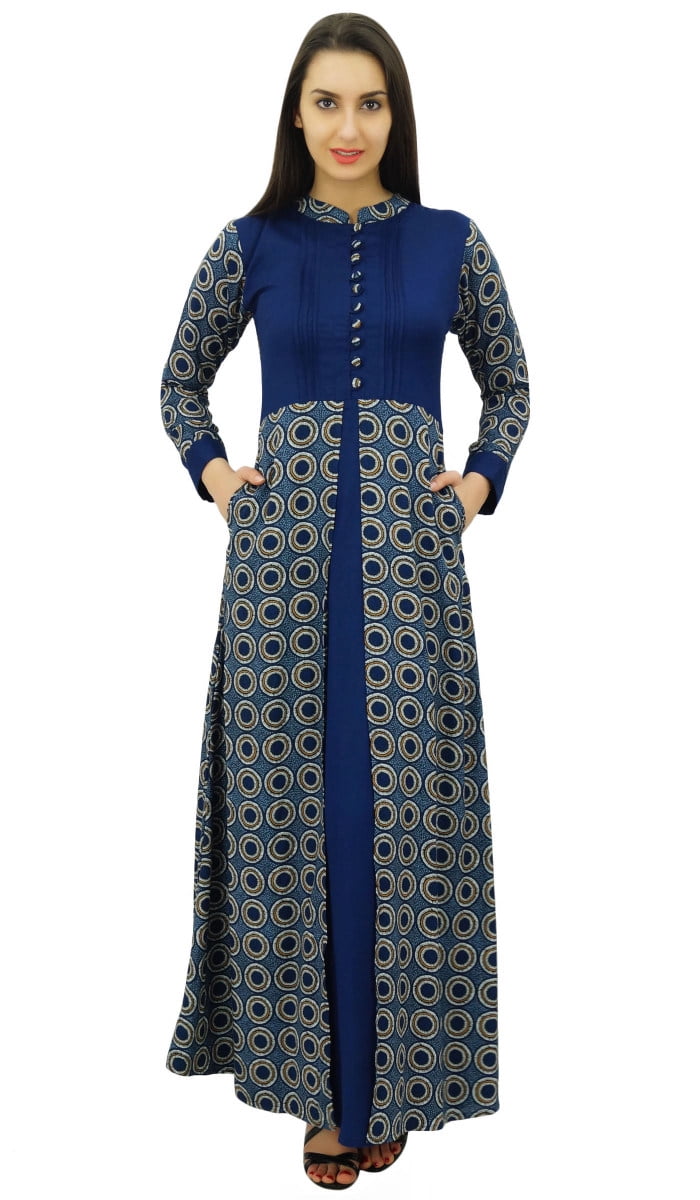 Bimba Women's Pashmina Blend Printed Maxi Winter Jilbab Dress - Walmart.com