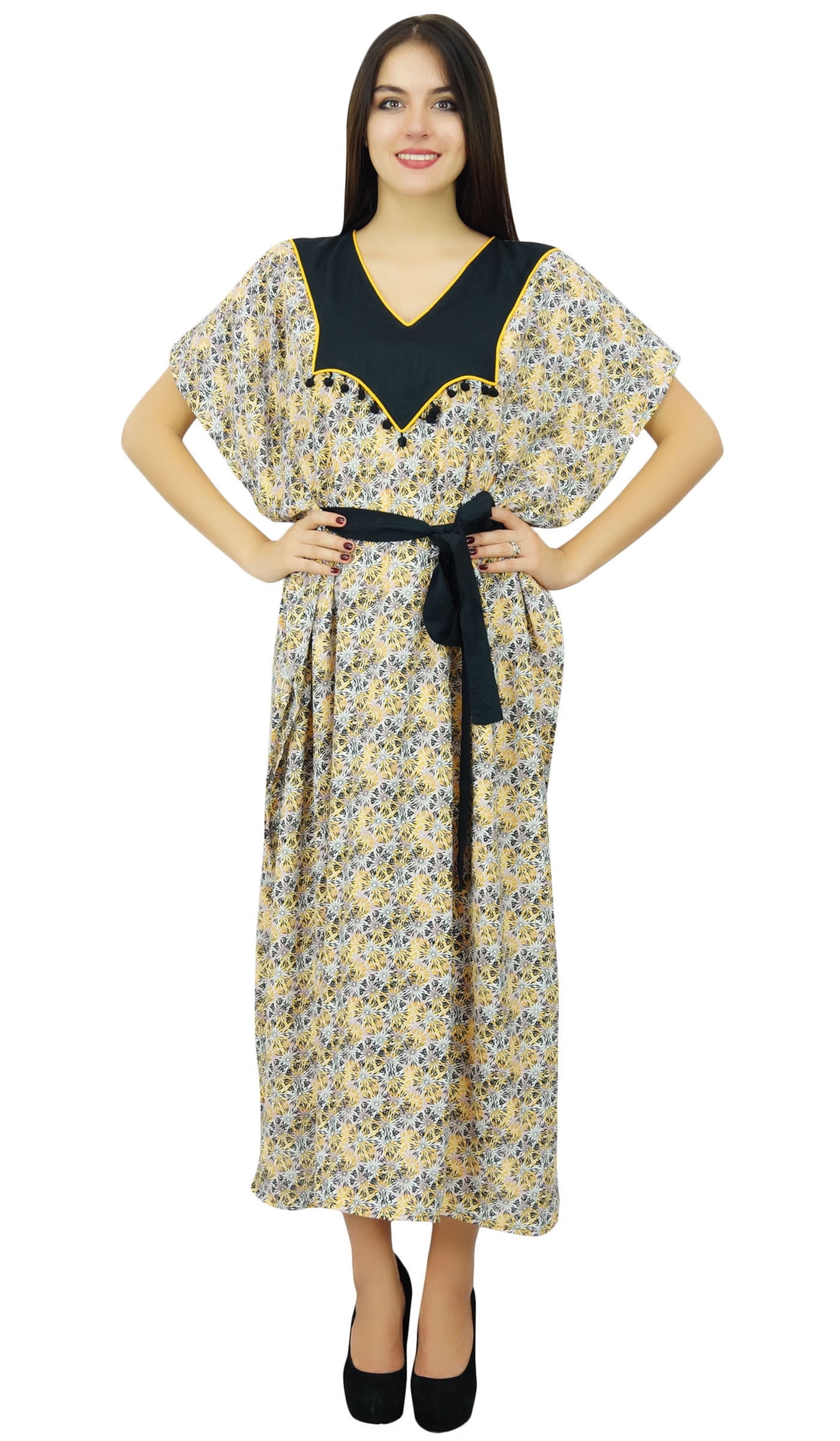 Bimba Womens Long Caftan Designer Cover Up Kaftan Ladies Night Gown ...