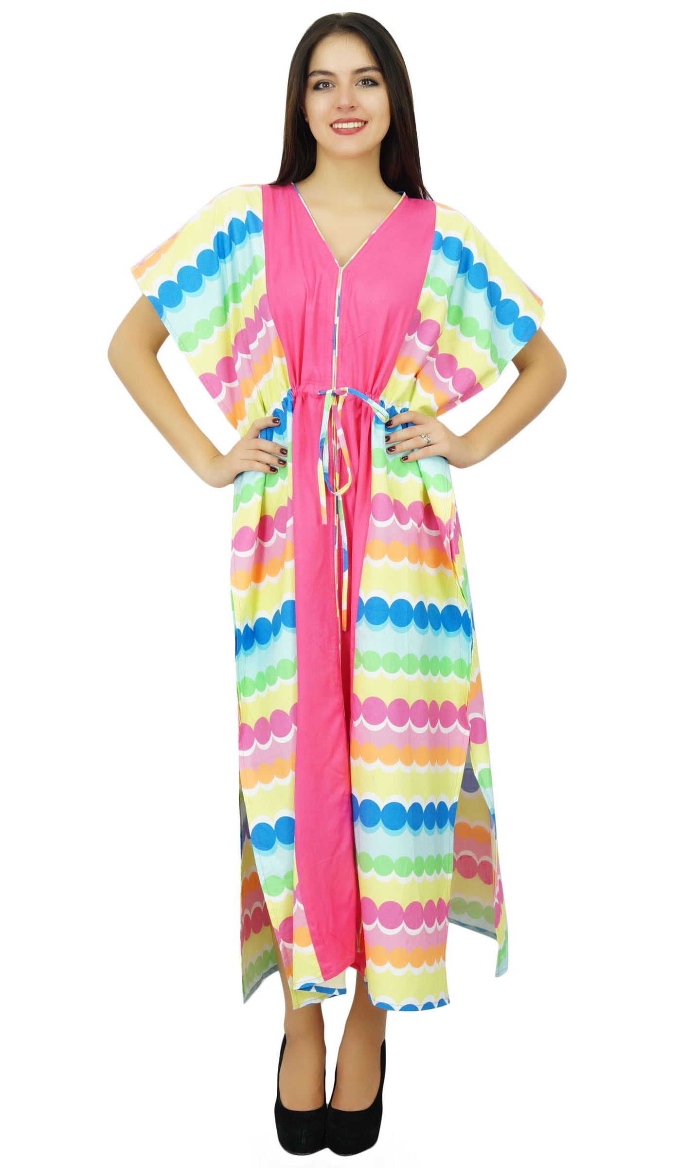 Bimbae Womens Long Cotton Pannel Caftan Designer Collection Beach Cover ...
