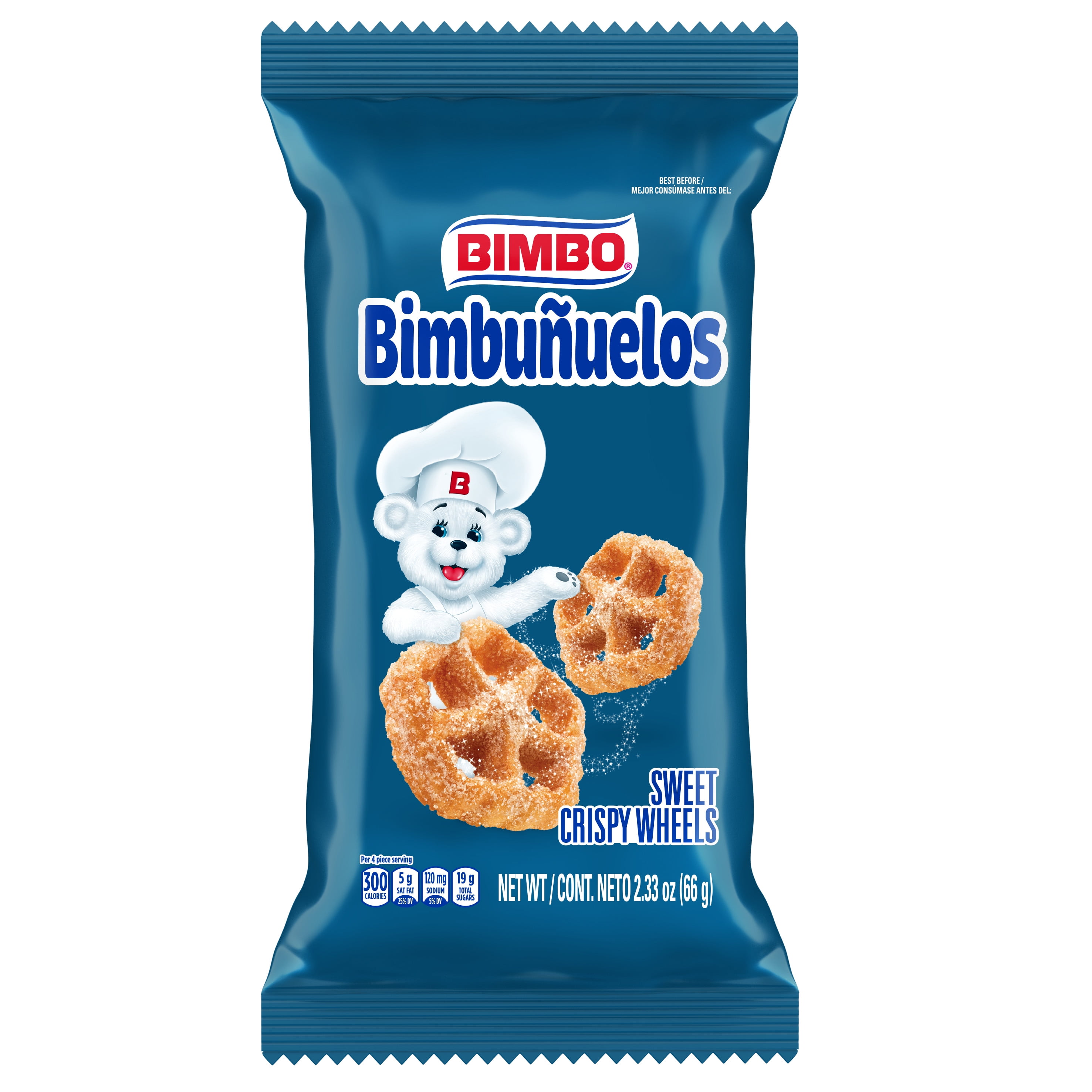 Bimbo Bimbunuelos Crispy Wheels Pastry, No High Fructose Corn Syrup, 4 ...