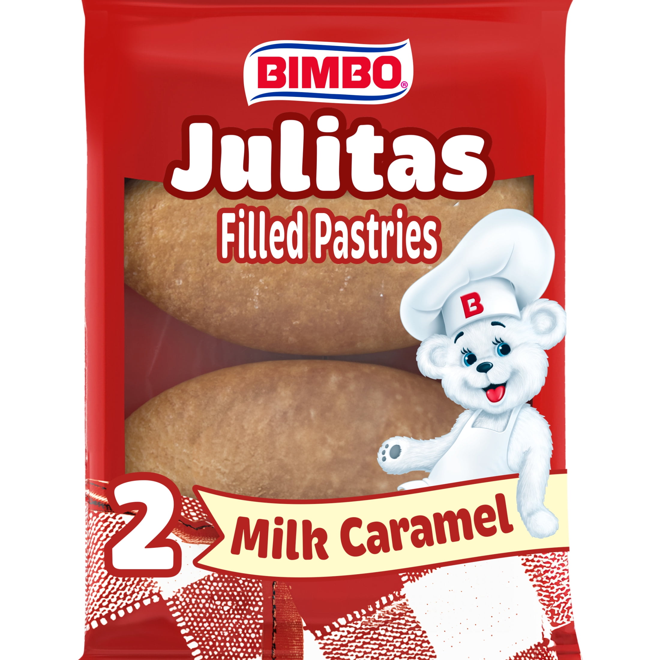 Bimbo Julitas Milk Caramel Filled Pastries, 2 count, Sweet Empanadas, 2 ...