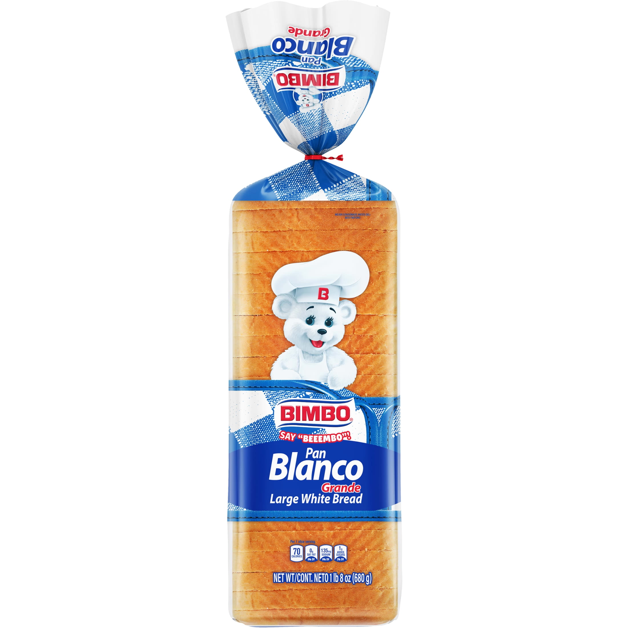 Bimbo Pan Blanco Grande Plain Bread, 24 oz, White Bread, Bag - Walmart ...