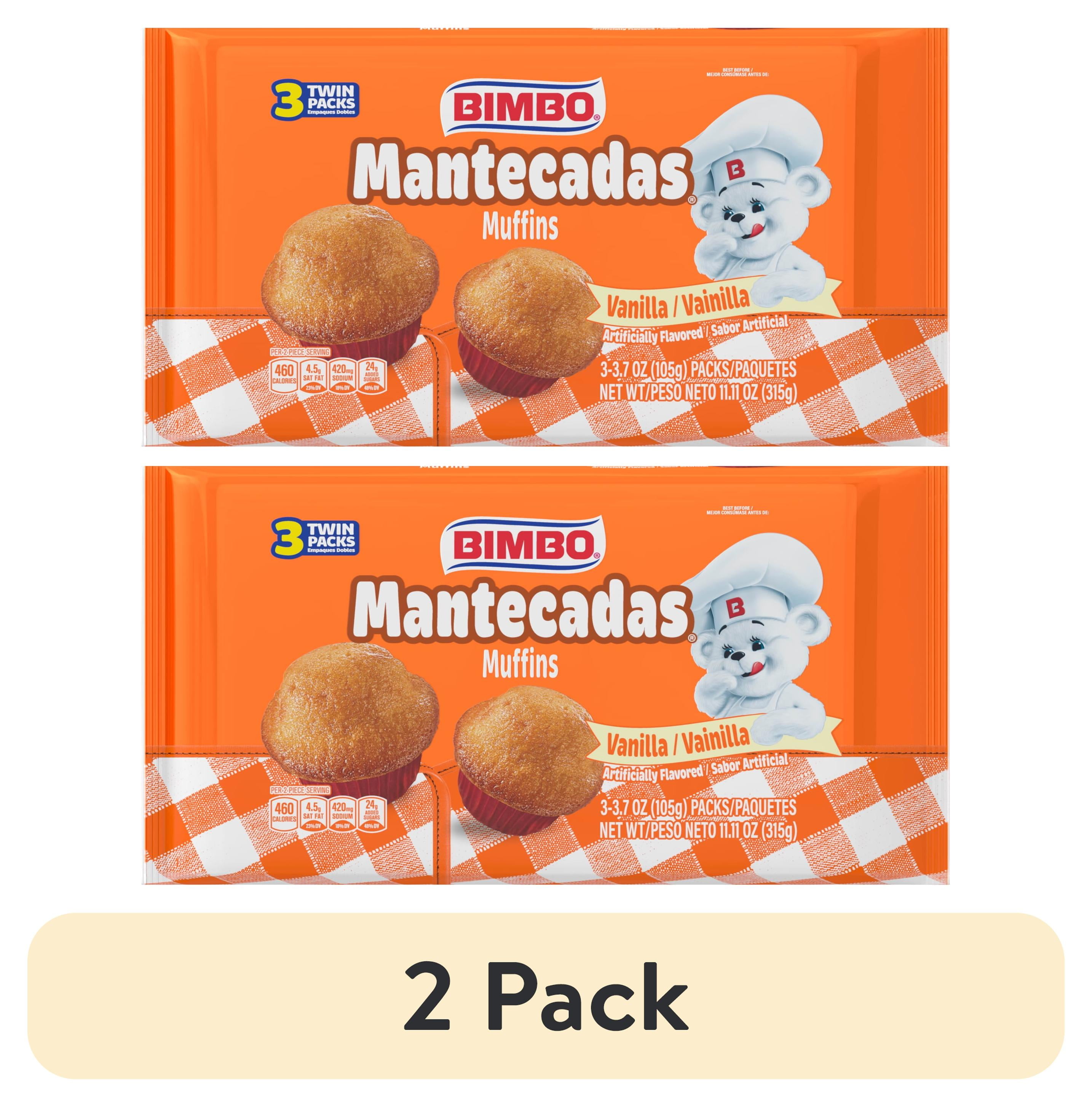 (2 pack) Bimbo Mantecadas Vanilla Muffins, 3 count, Muffins, 11.10 oz ...