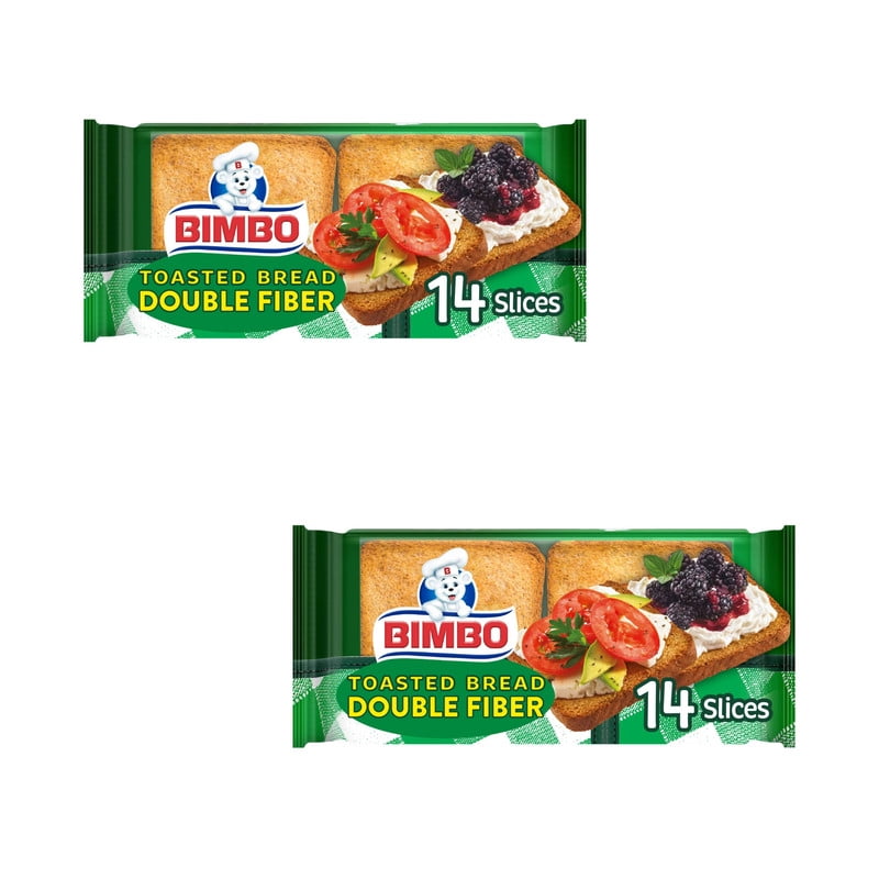 Bimbo Pan Tostado Doble Fibra Toasted Bread, 14 count, Double Fiber Toasted Bread, 8.82 oz Bag ...