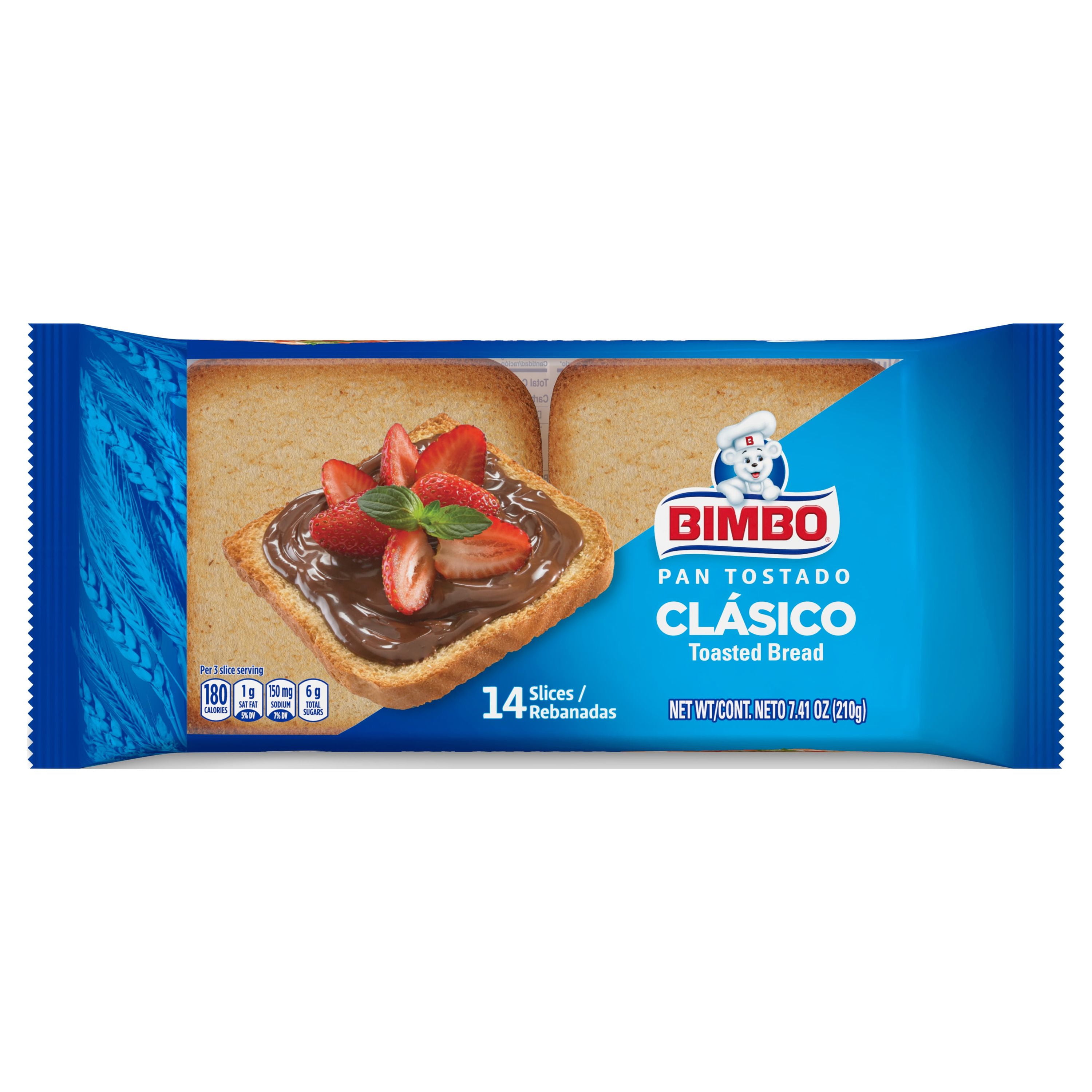 Bimbo Pan Tostado Blanco, Original Toasted White Bread , 14 count ...