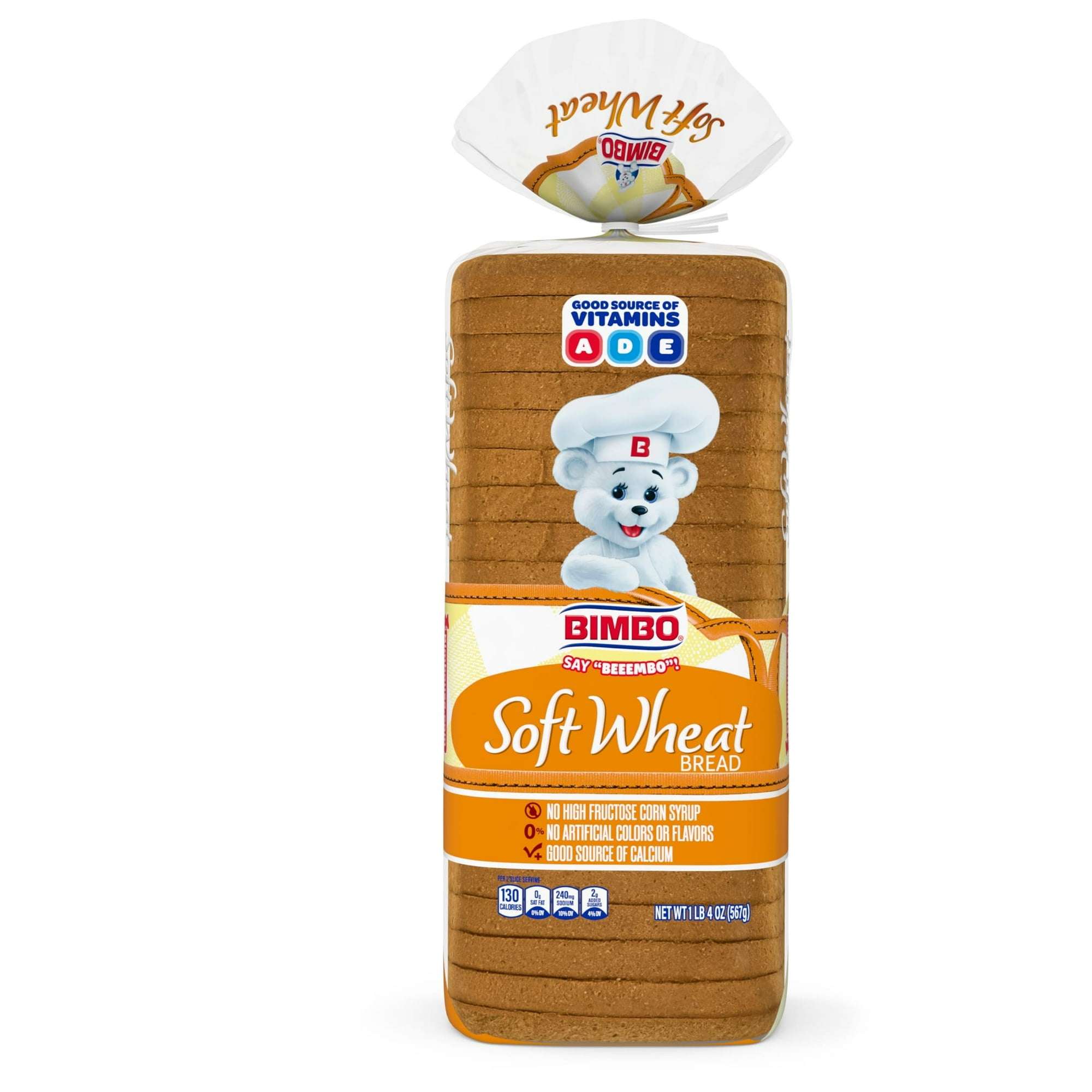 Bimbo Wheat Bread 20 oz Soft Pre-Sliced Whole Wheat Loaf (Pack of 2 ...