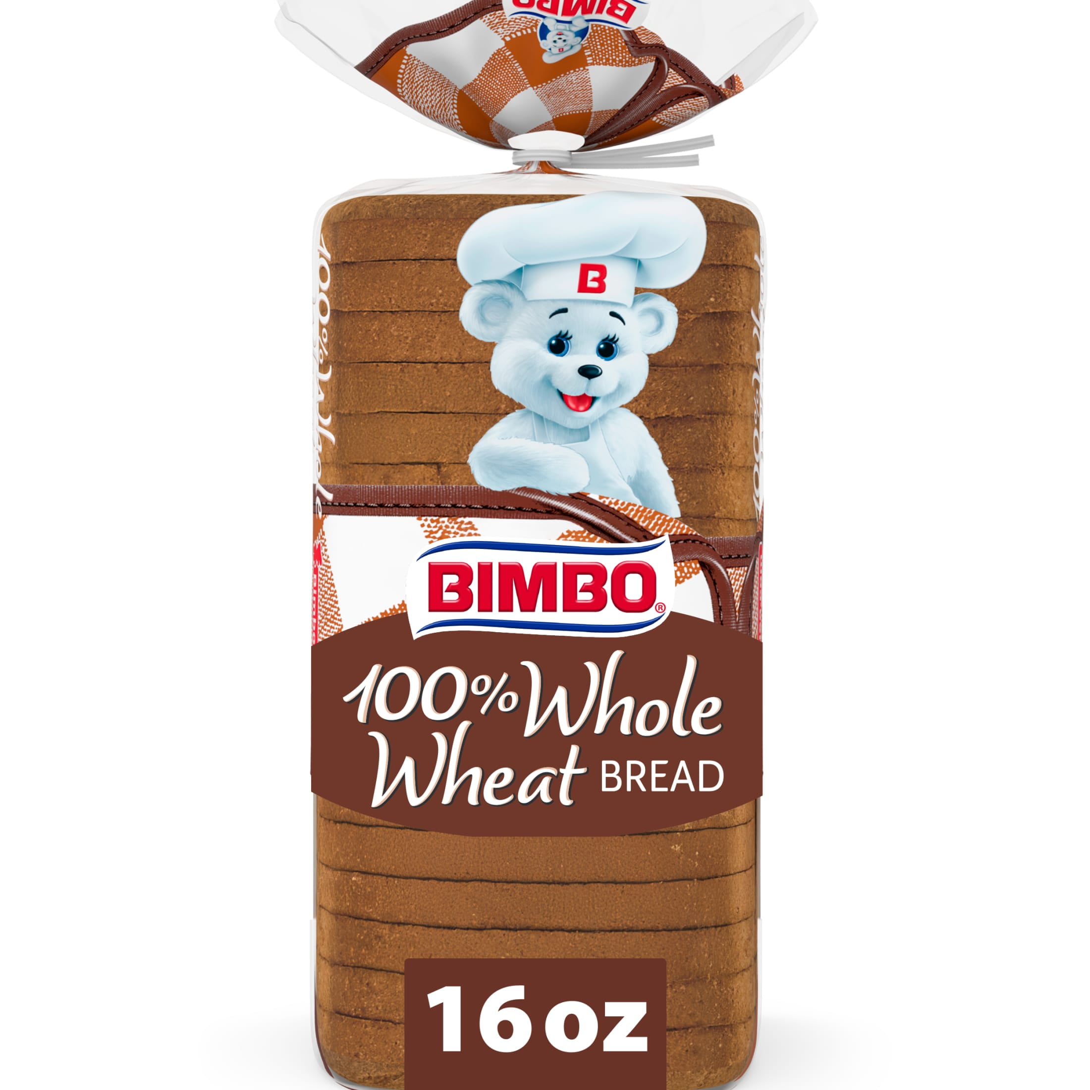 Bimbo Whole Wheat Bread, 16 oz, Pre-sliced Wheat Bread, Bag - Walmart.com