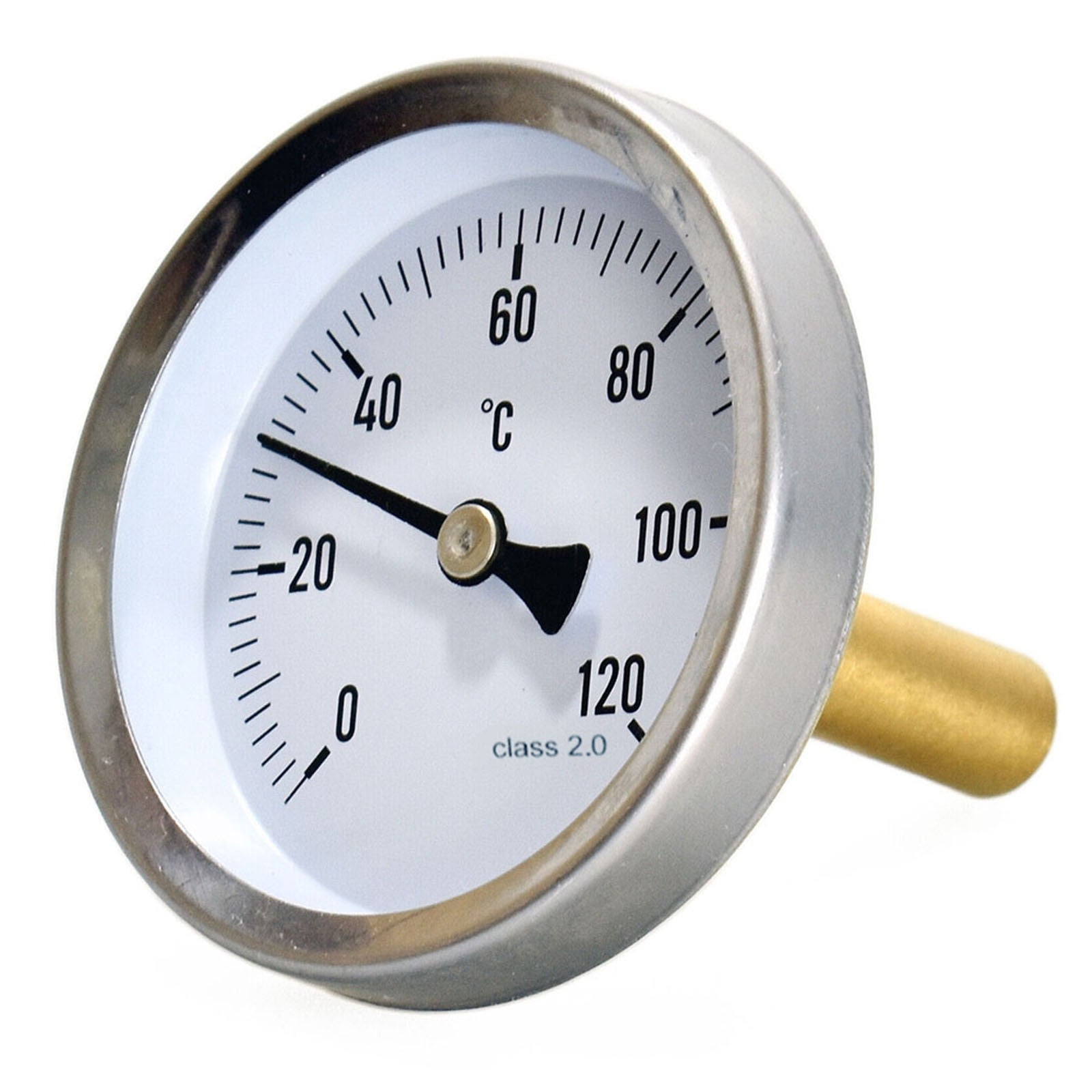 Bimetal Thermometer Stainless Steel Shell Brass Sleeve For Central ...
