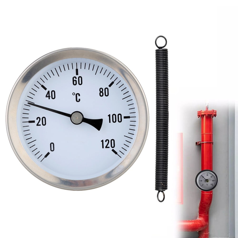 Bimetall Pipe Thermometer Temperature 0-120°C With Fixing Spring ...