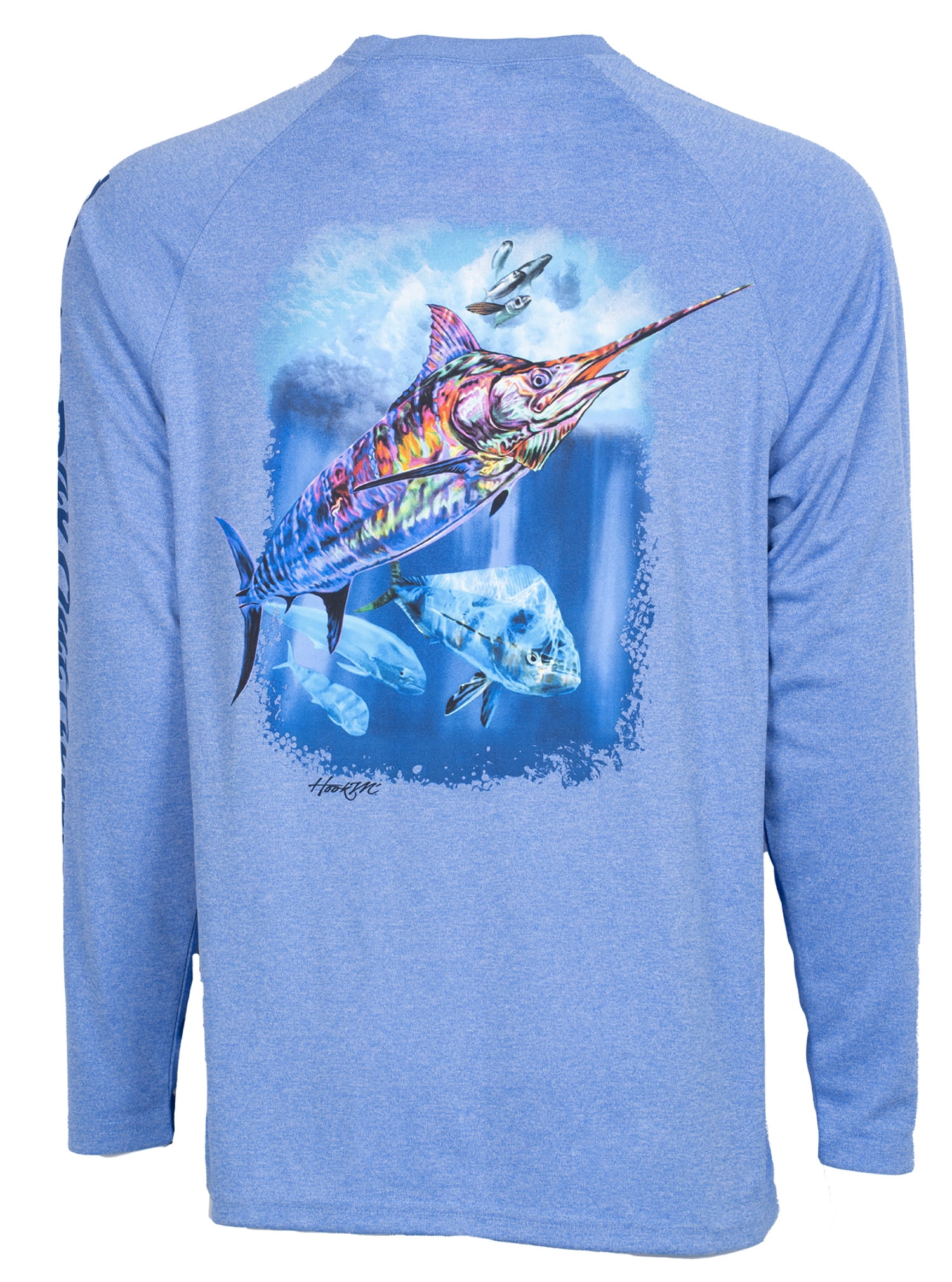 Bimini Bay Outfitters Men's Long Sleeve Shirt, Marlin 3 Design, SPF ...