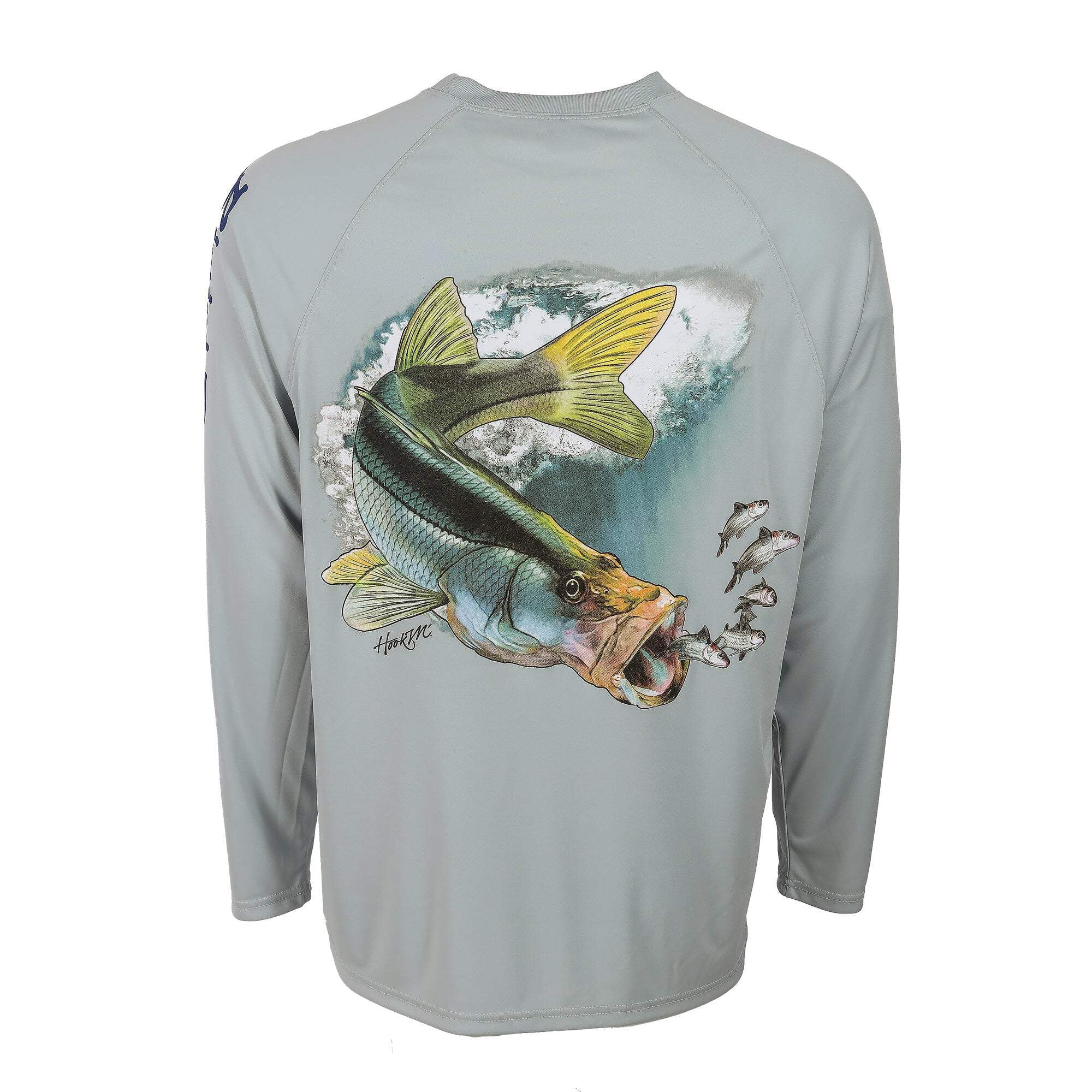 Bimini Bay Outfitters Hook M' Men's Long Sleeve Shirt - Snook 2 Gray ...