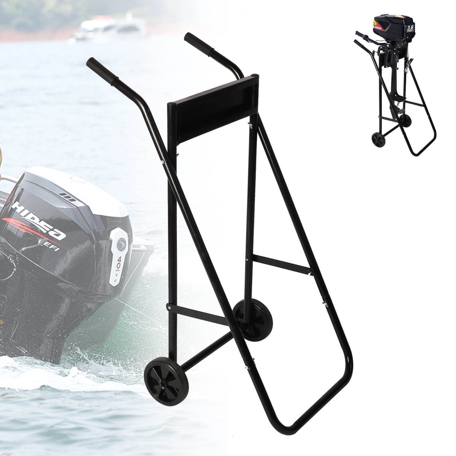 Bimiti Outboard Boat Motor Stand, 35inch Heavy Duty Engine Carrier Cart ...