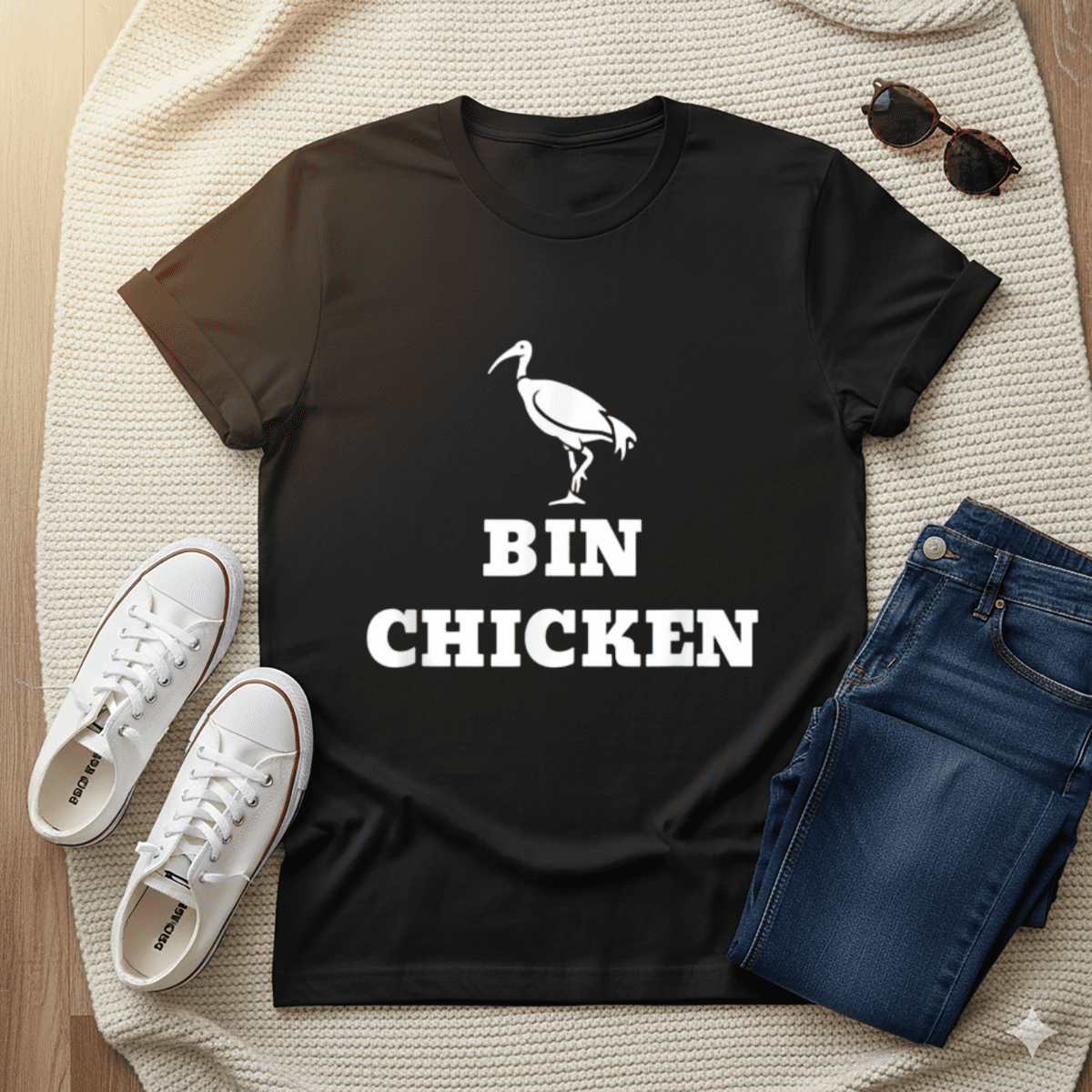 Bin Chicken Ibis Funny Australian Bird Comedy Humor Unisex T-Shirt, up ...