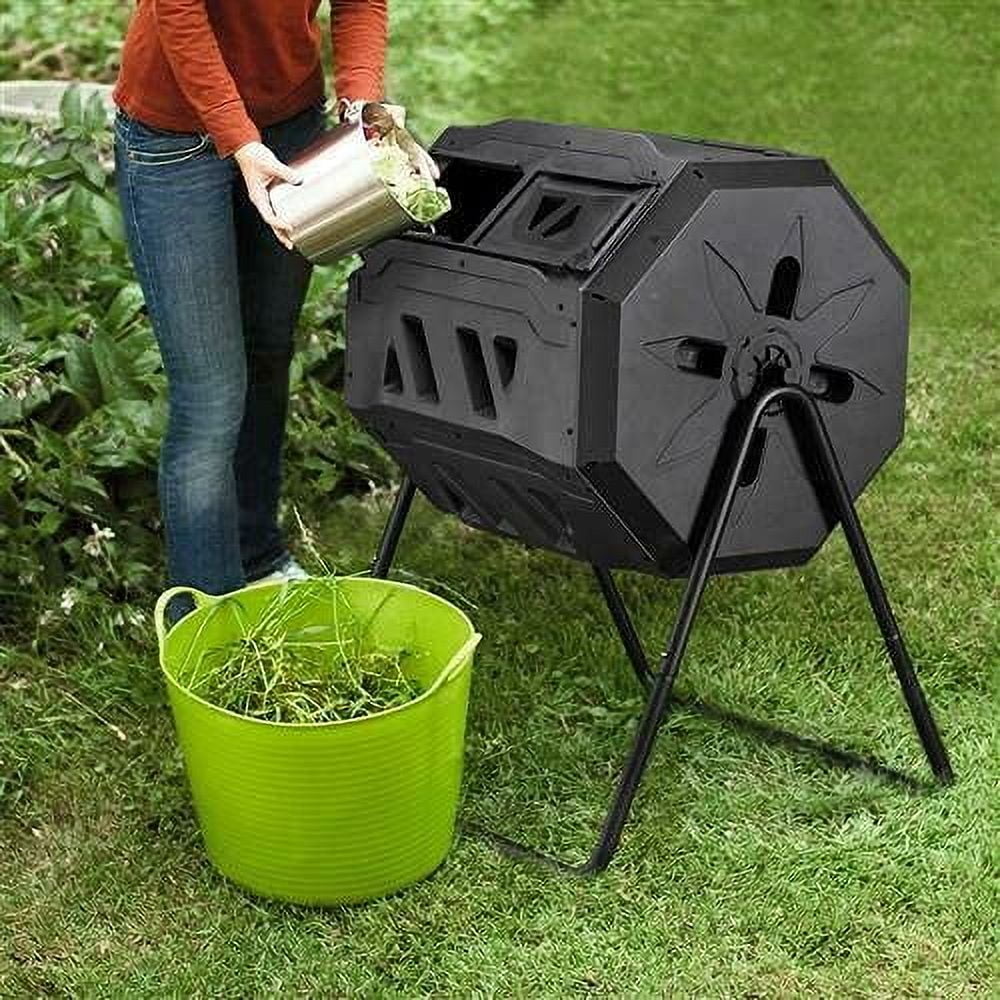 Bin Large Composting Dual Door Rotating Tumbler 42 Gallon Outdoor ...