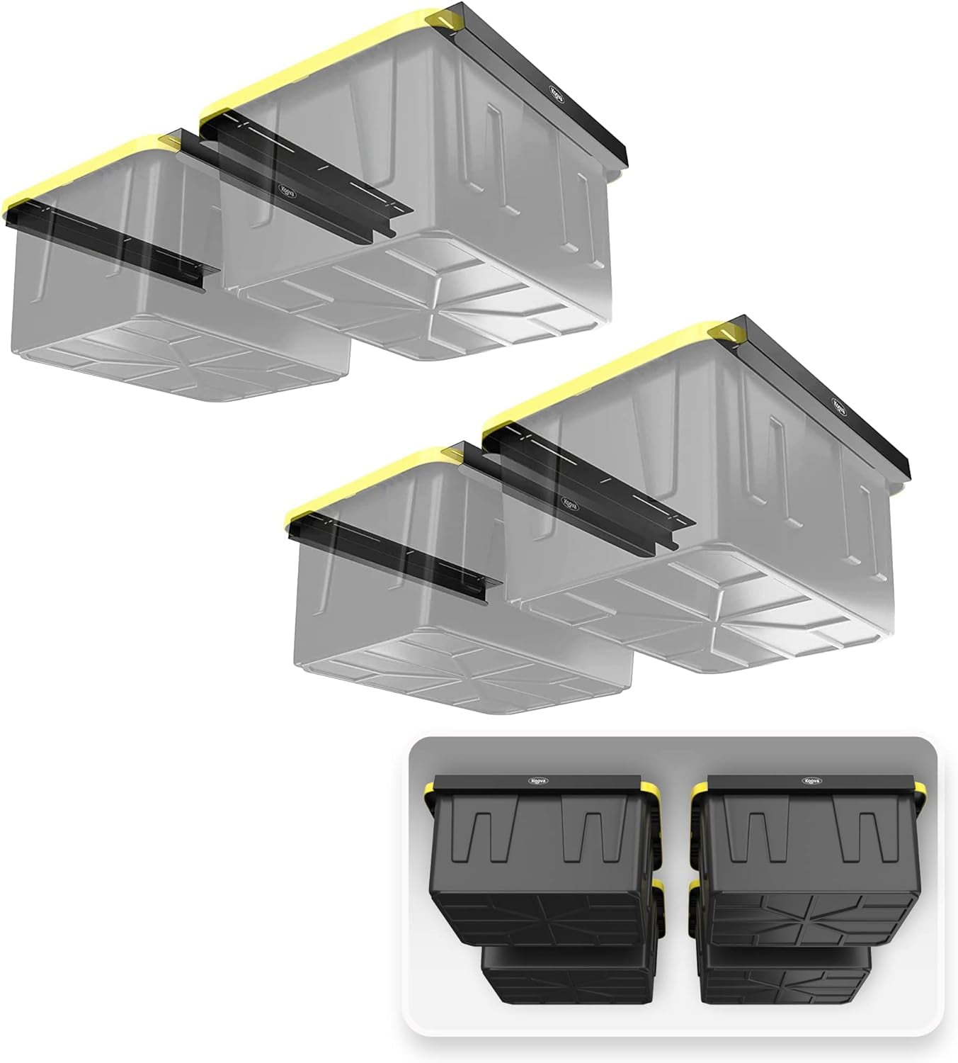 Bin Rack for Three Bins | Overhead Garage Storage Rack to Mount on ...