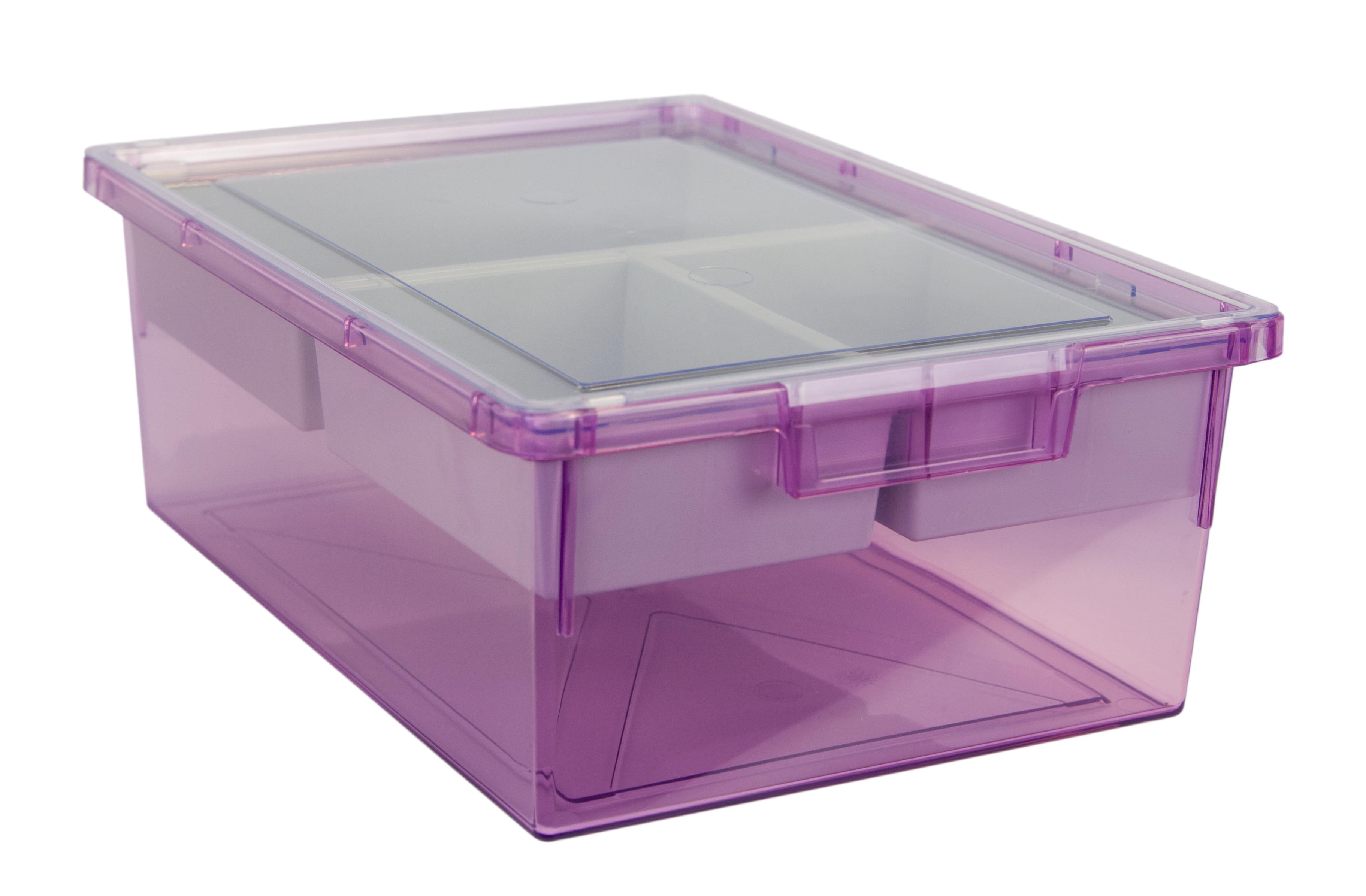 Bin/ Tote/ Tray Divider Kit - Double Depth 6" Bin in Tinted Purple - 1 ...