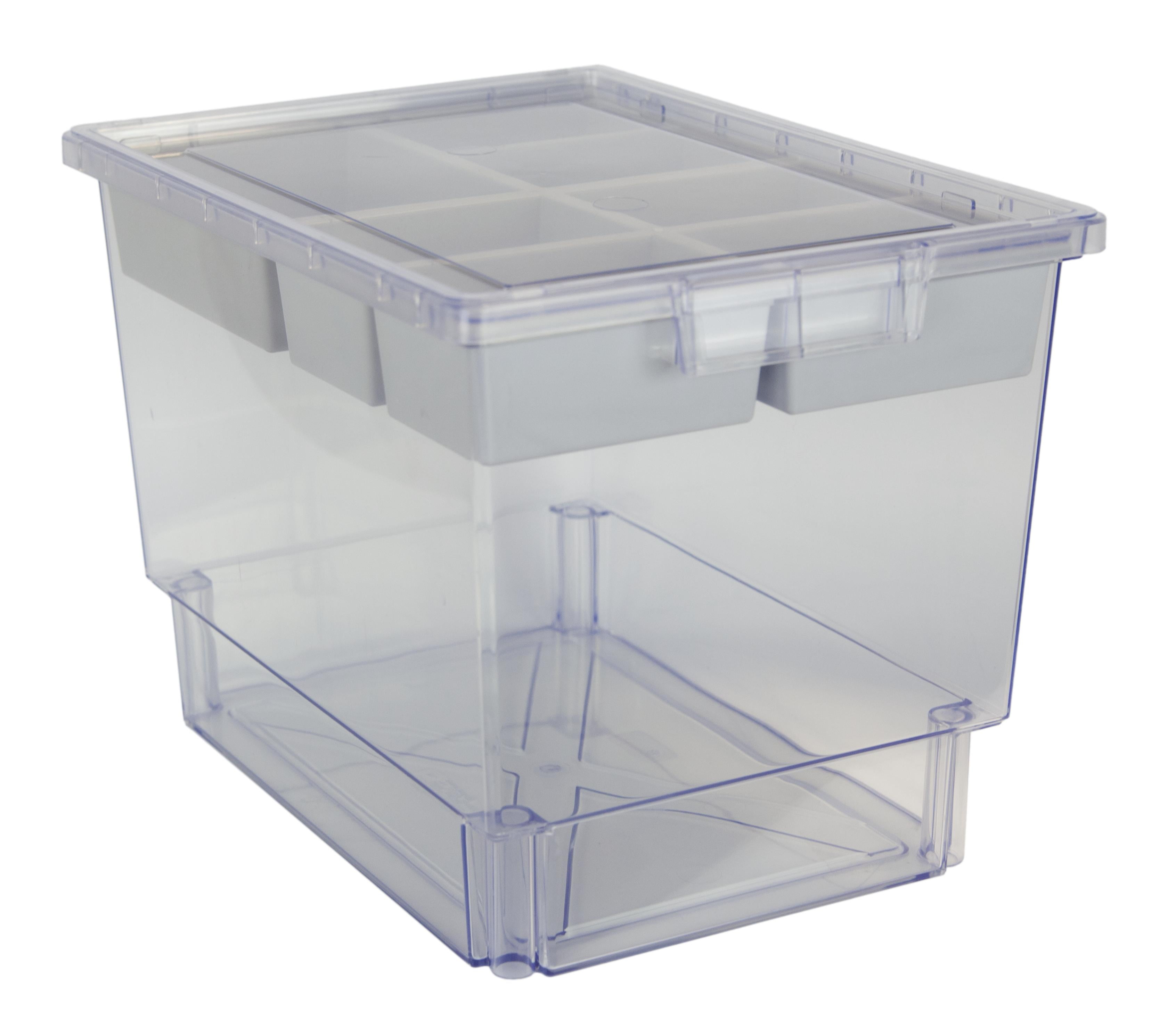 Bin/ Tote/ Tray Divider Kit - Triple Depth 12" Bin in Clear - 1 pack ...