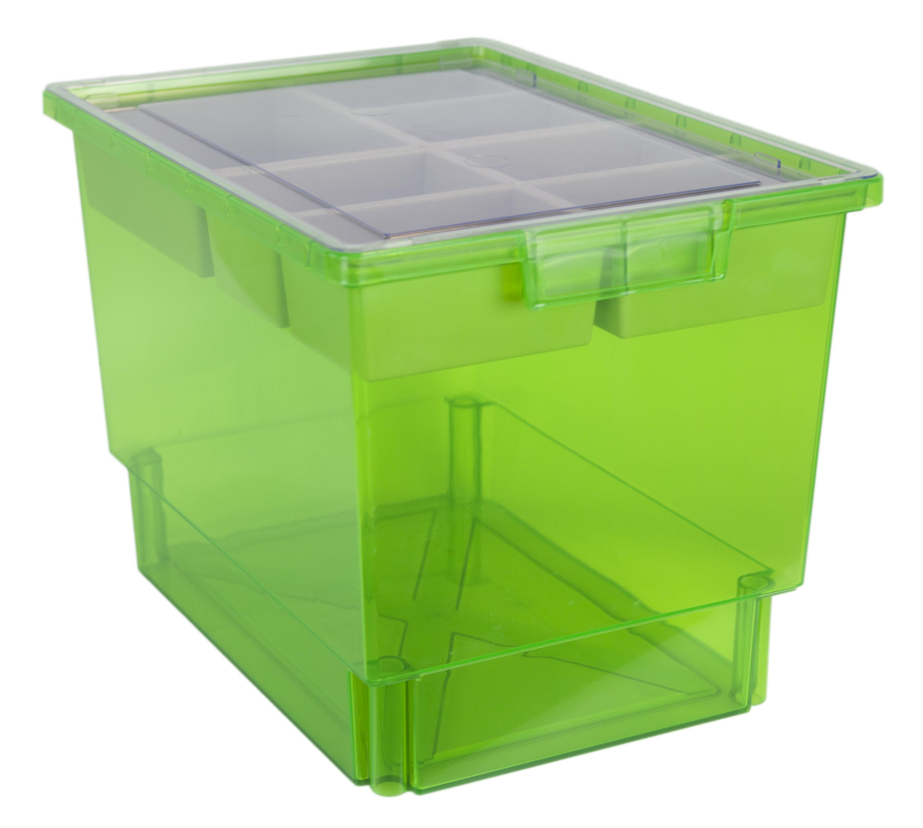 Bin/ Tote/ Tray Divider Kit - Triple Depth 12" Bin in Neon Green - 1 ...