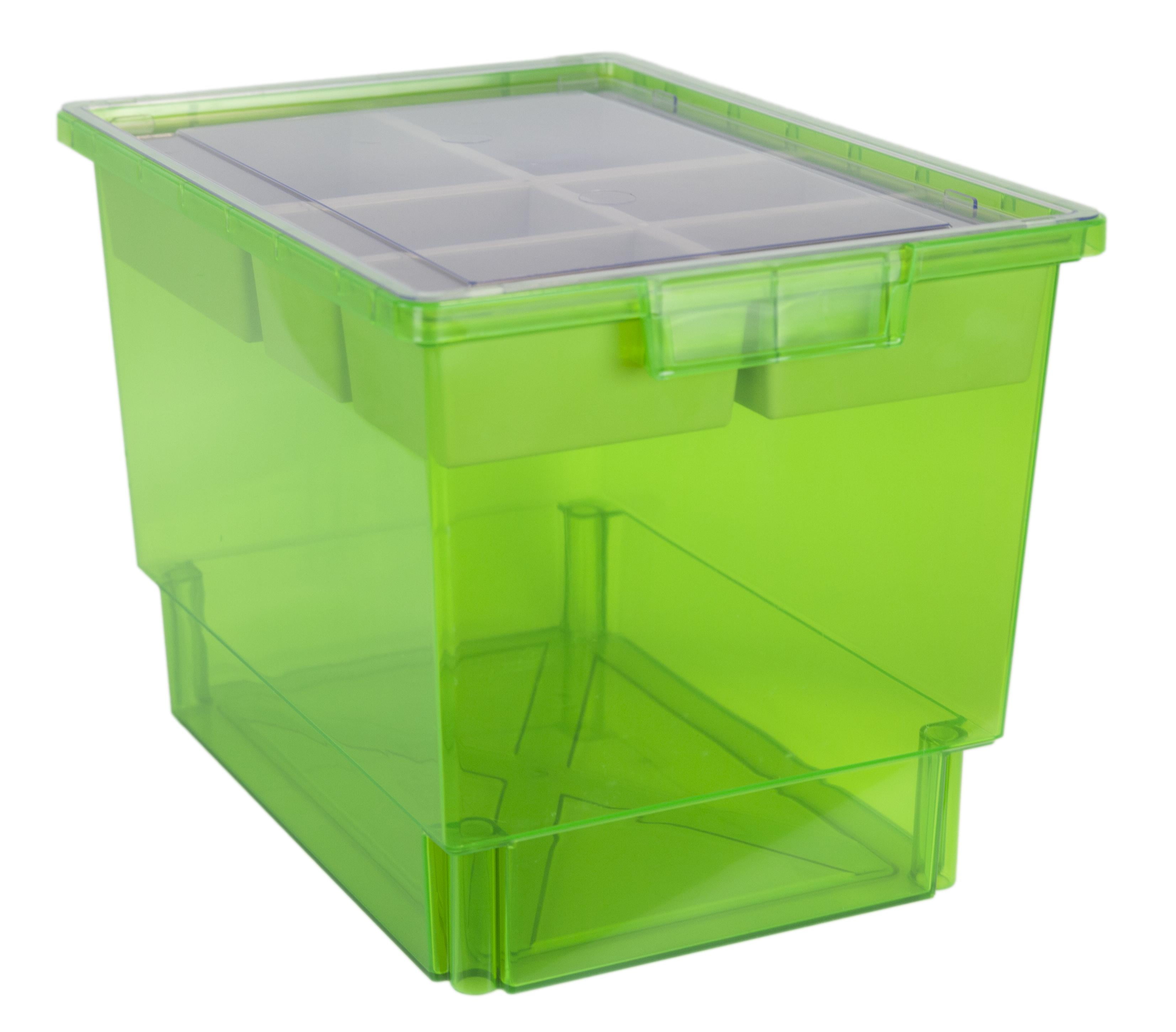 Bin/ Tote/ Tray Divider Kit - Triple Depth 12" Bin in Neon Green - 3 ...