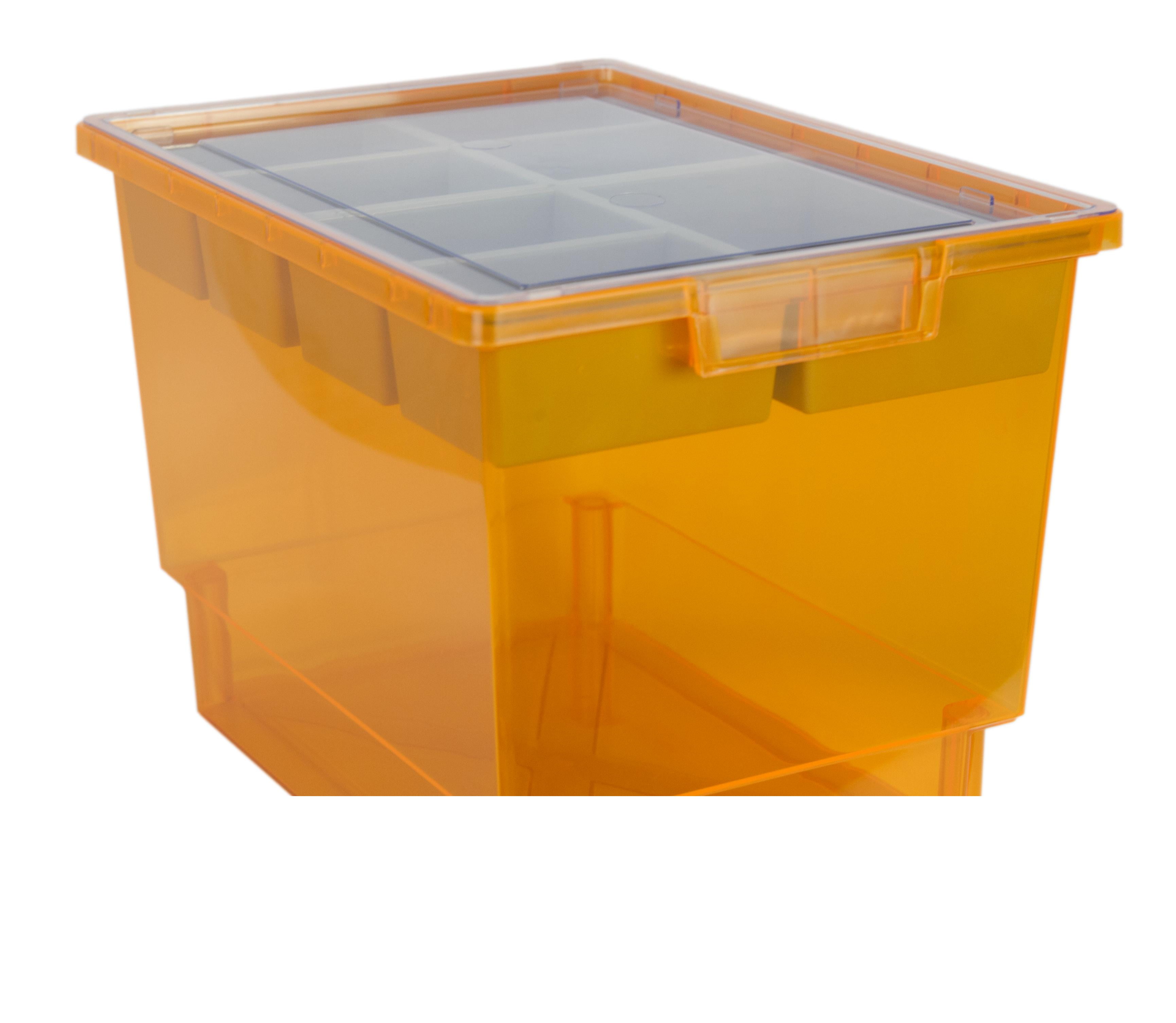 Bin/ Tote/ Tray Divider Kit - Triple Depth 12" Bin in Neon Orange - 1 ...