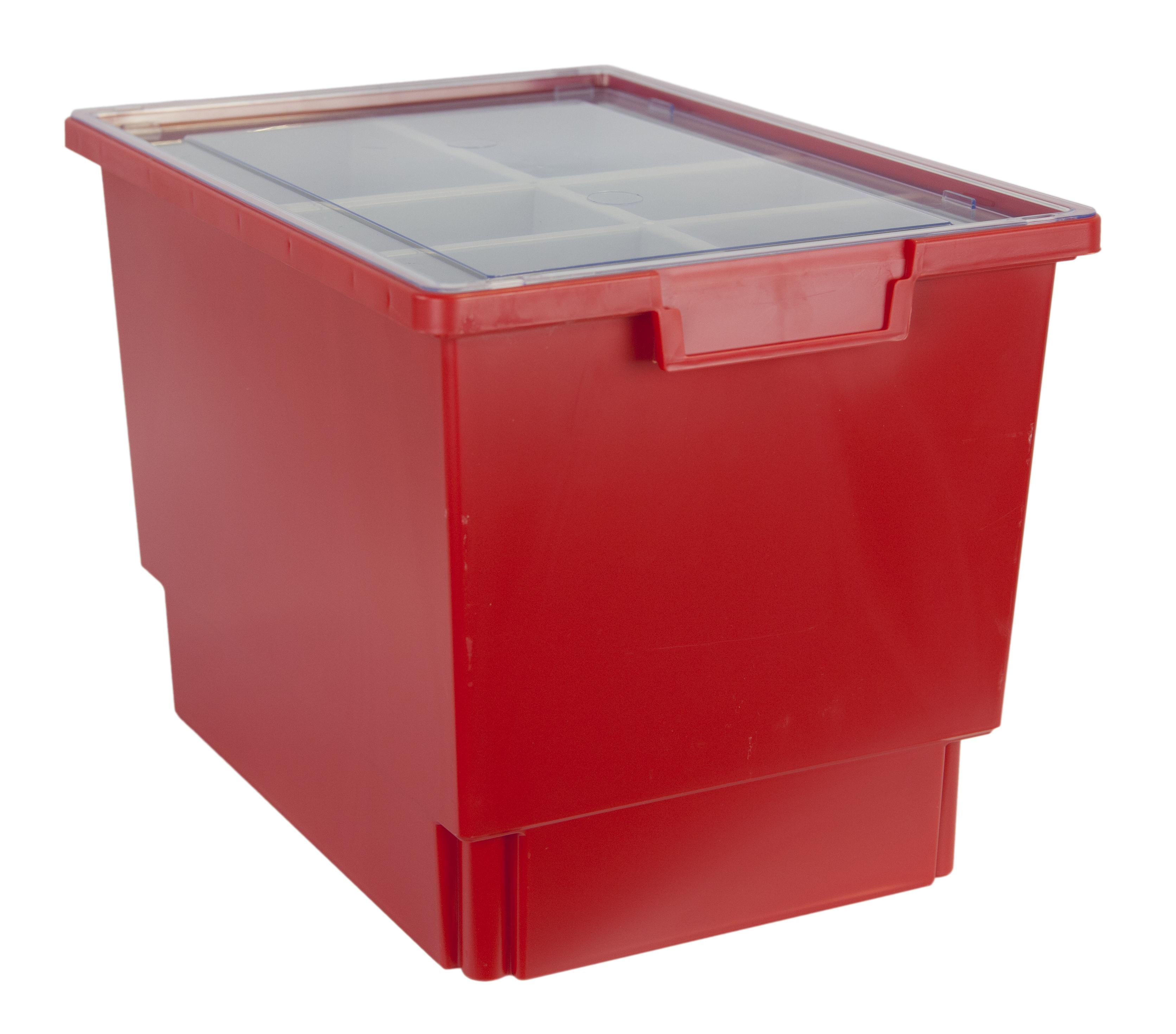 Bin/ Tote/ Tray Divider Kit - Triple Depth 12" Bin in Primary Red - 1 ...