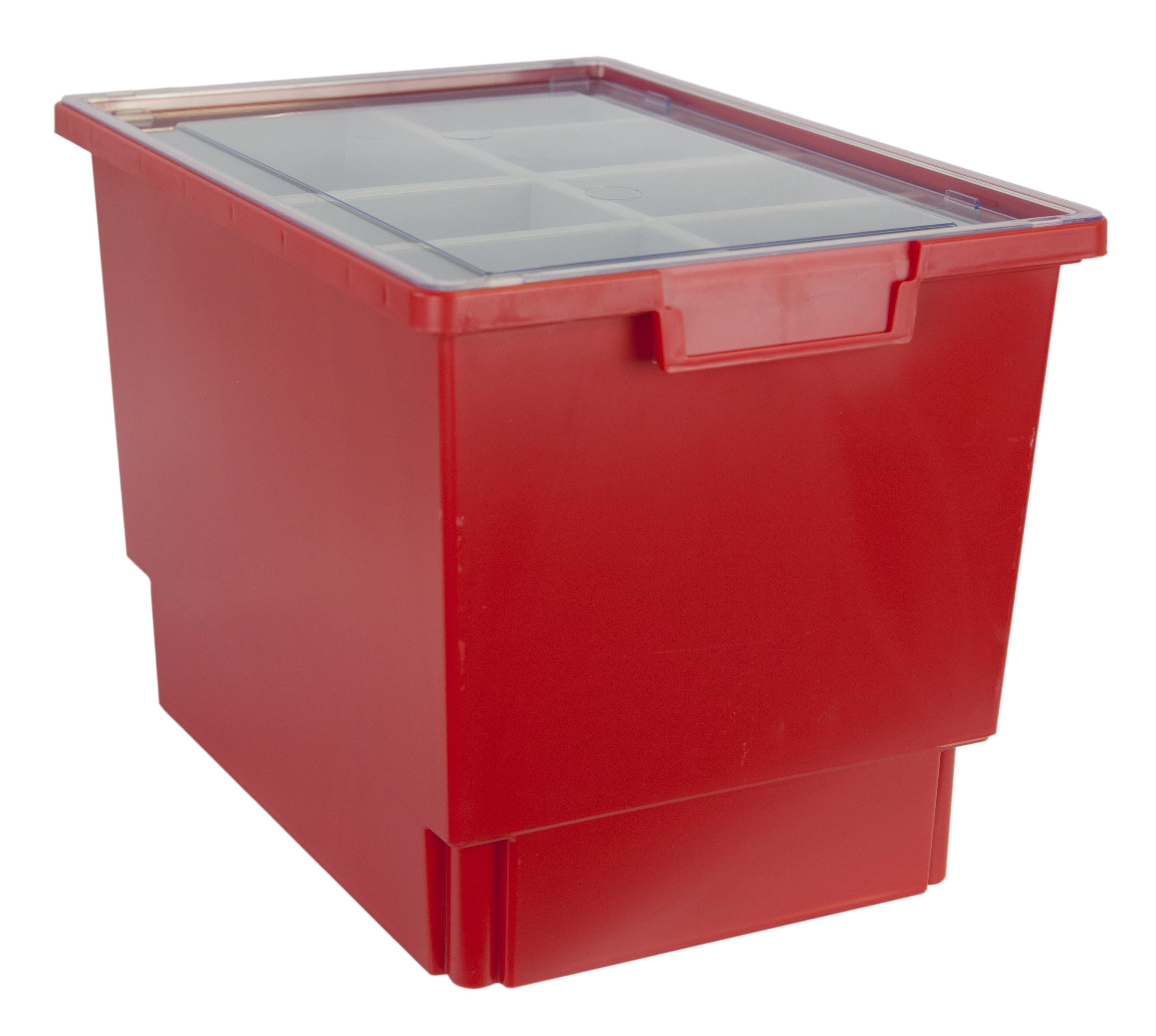 Bin/ Tote/ Tray Divider Kit - Triple Depth 12" Bin in Primary Red - 3 ...