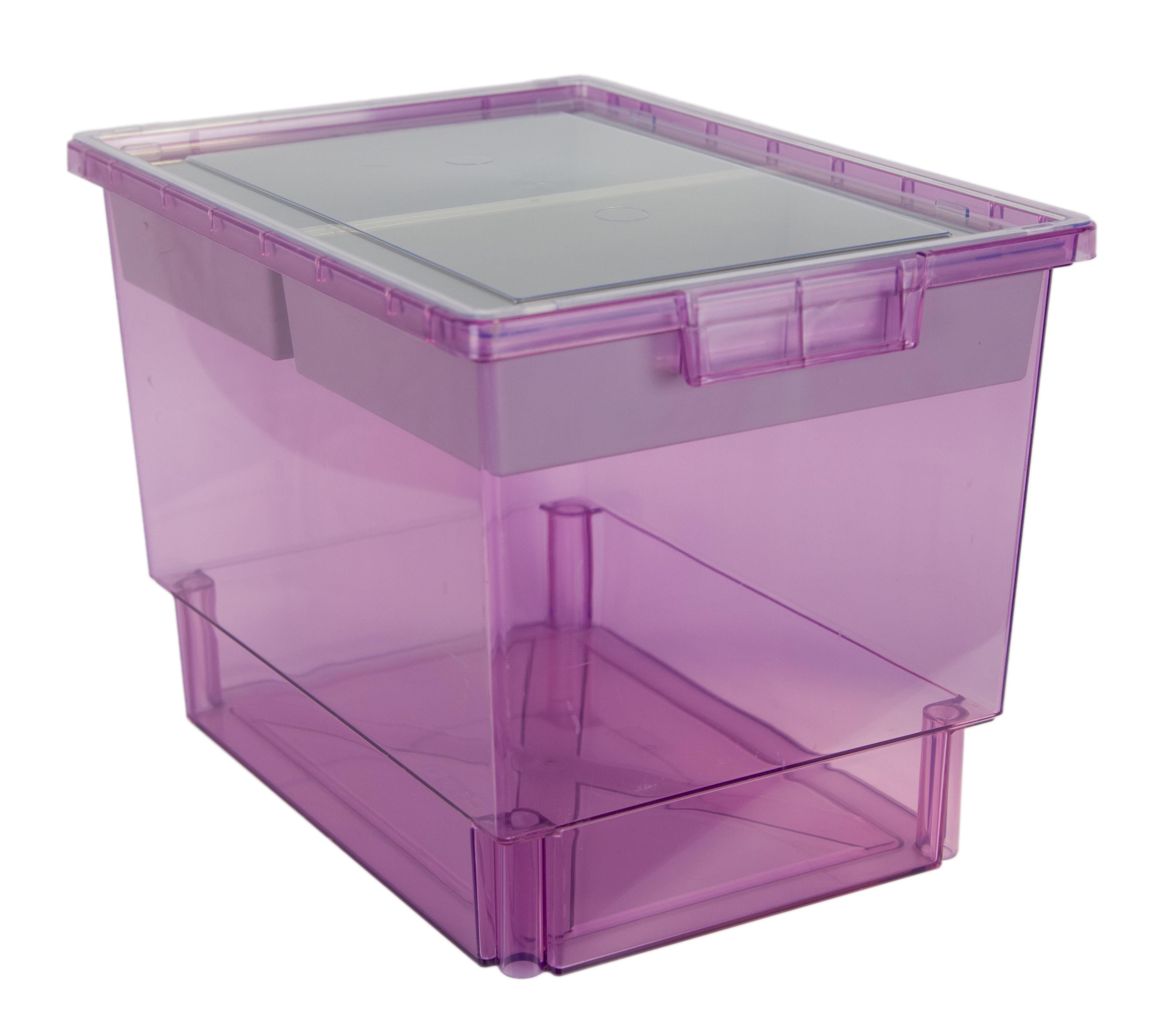 Bin/ Tote/ Tray Divider Kit - Triple Depth 12" Bin in Tinted Purple - 3 ...