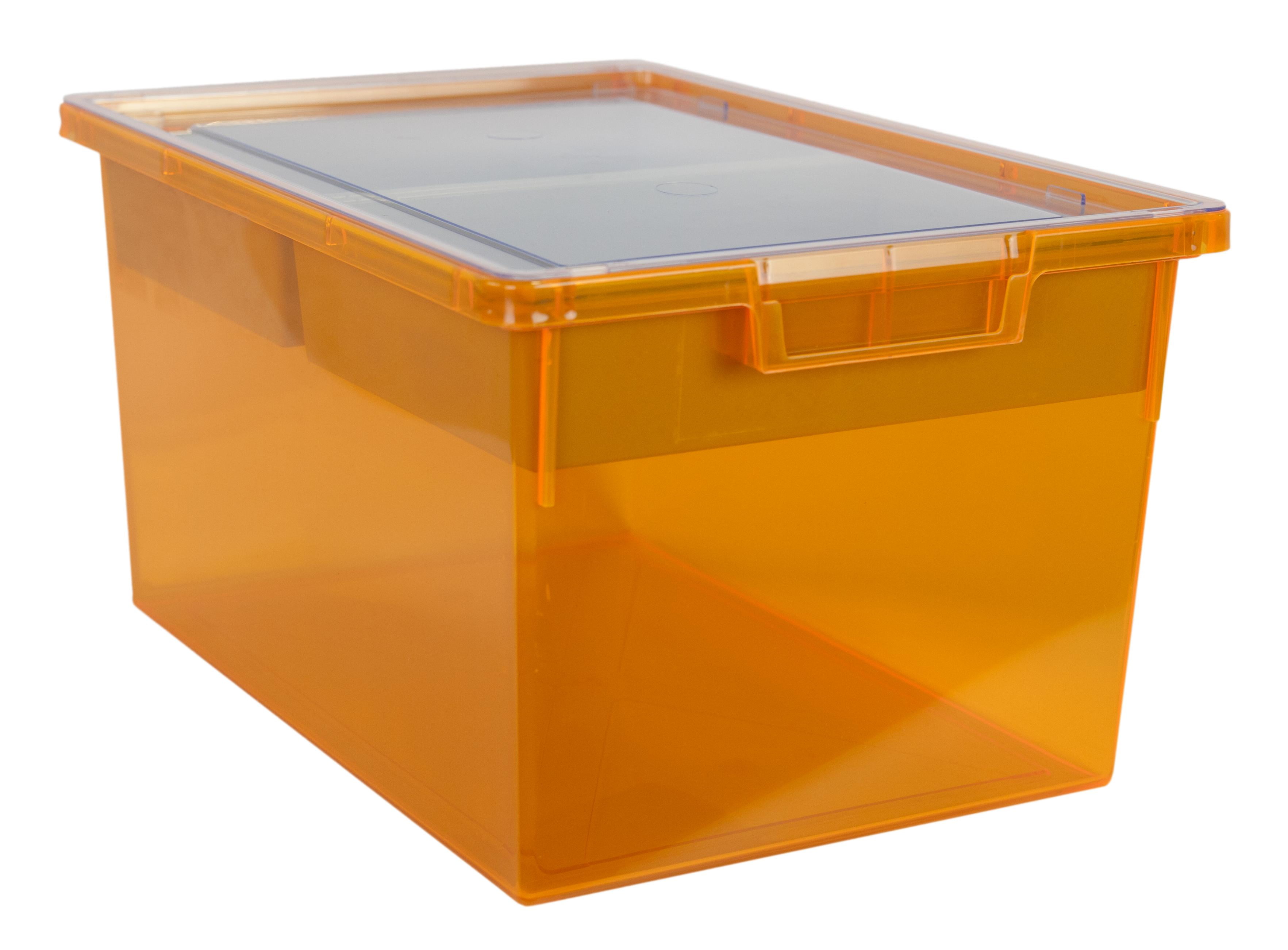 Bin/ Tote/ Tray Divider Kit - Triple Depth 9" Bin in Neon Orange - 1 ...