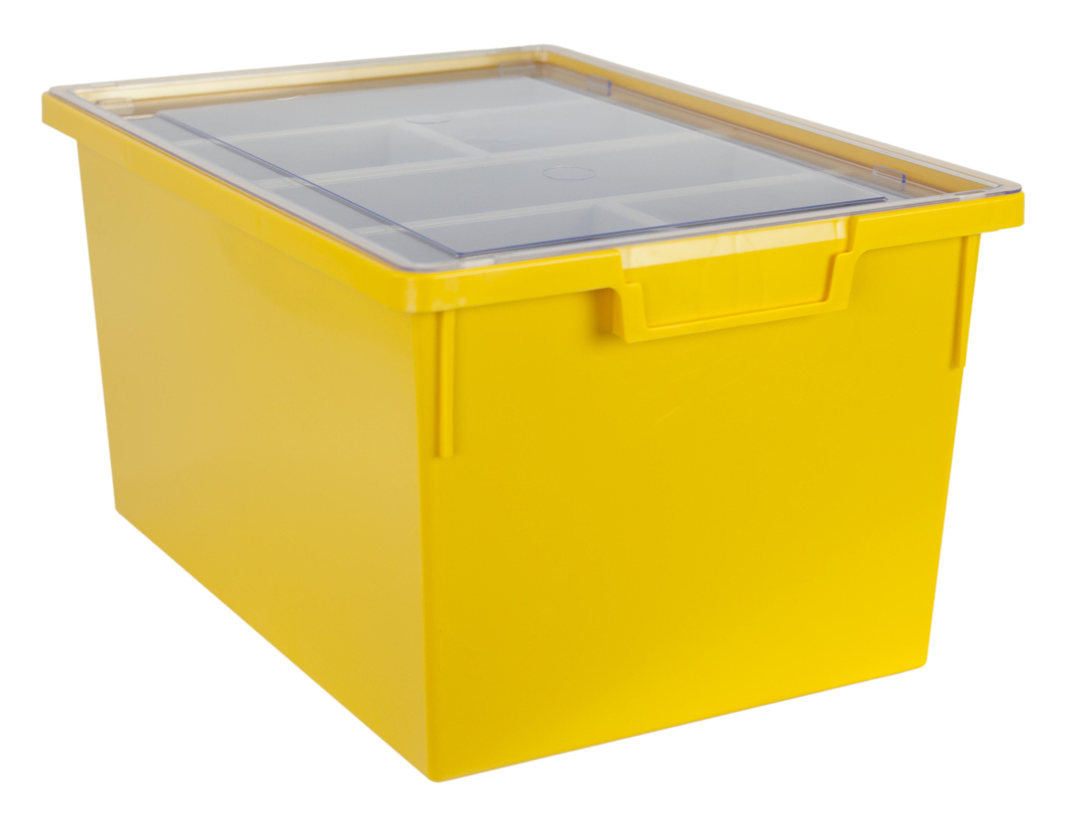 Bin/ Tote/ Tray Divider Kit - Triple Depth 9" Bin in Primary Yellow - 1 ...
