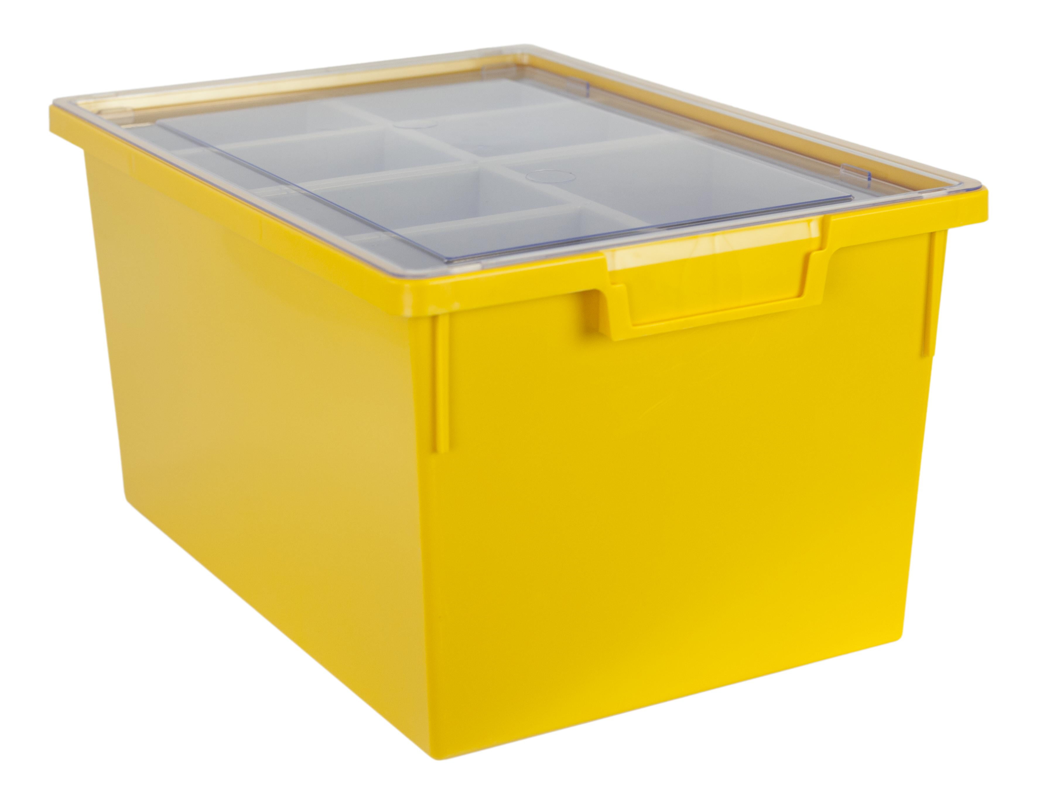 Bin/ Tote/ Tray Divider Kit - Triple Depth 9" Bin in Primary Yellow - 3 ...