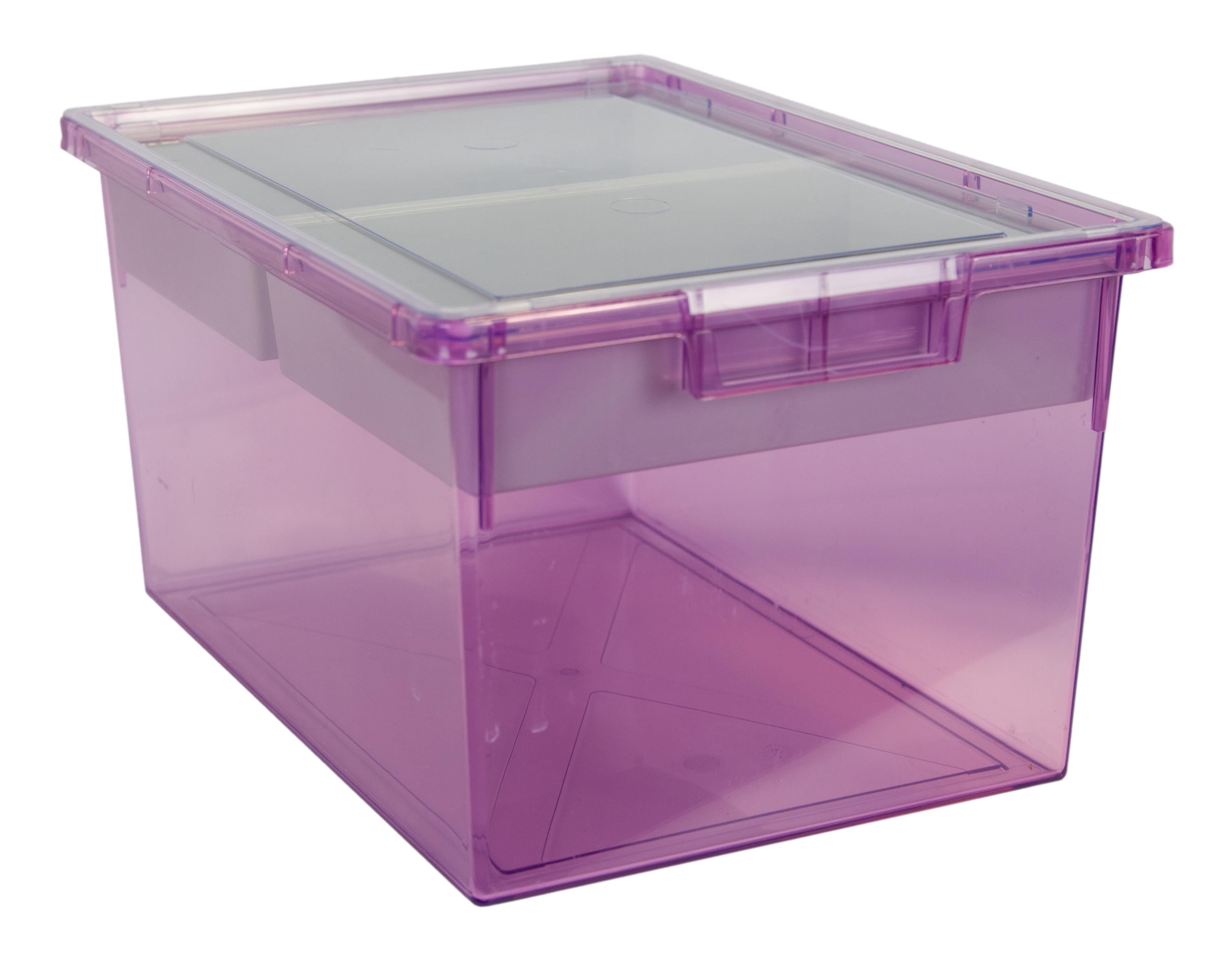 Bin/ Tote/ Tray Divider Kit - Triple Depth 9" Bin in Tinted Purple - 3 ...