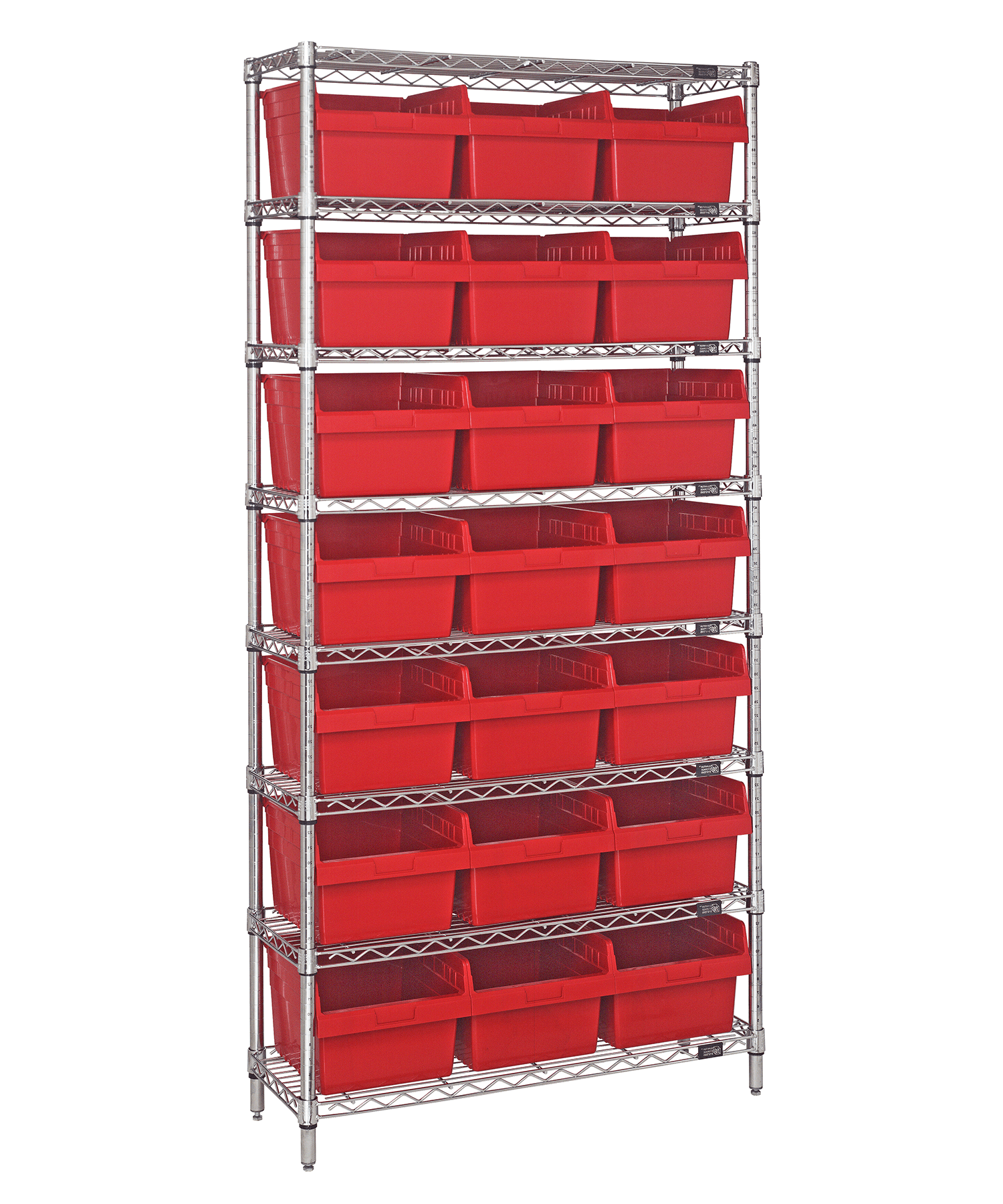Quantum Storage Systems WR8-809RD Wire Heavy Duty 8 Shelves 74" H x 36 ...