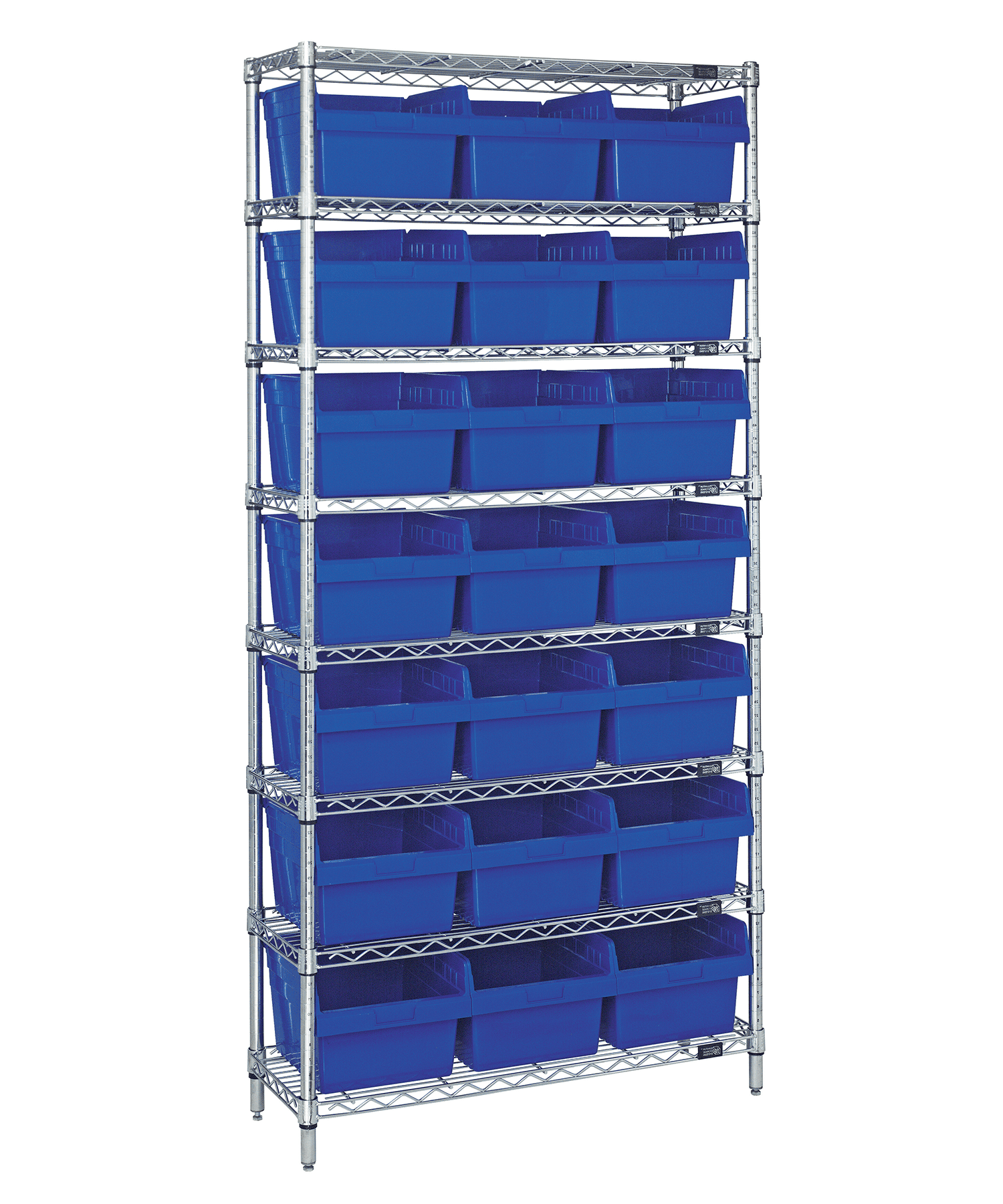 Quantum Storage Systems WR8-816BL Wire Heavy Duty 8 Shelves 74" H x 36 ...