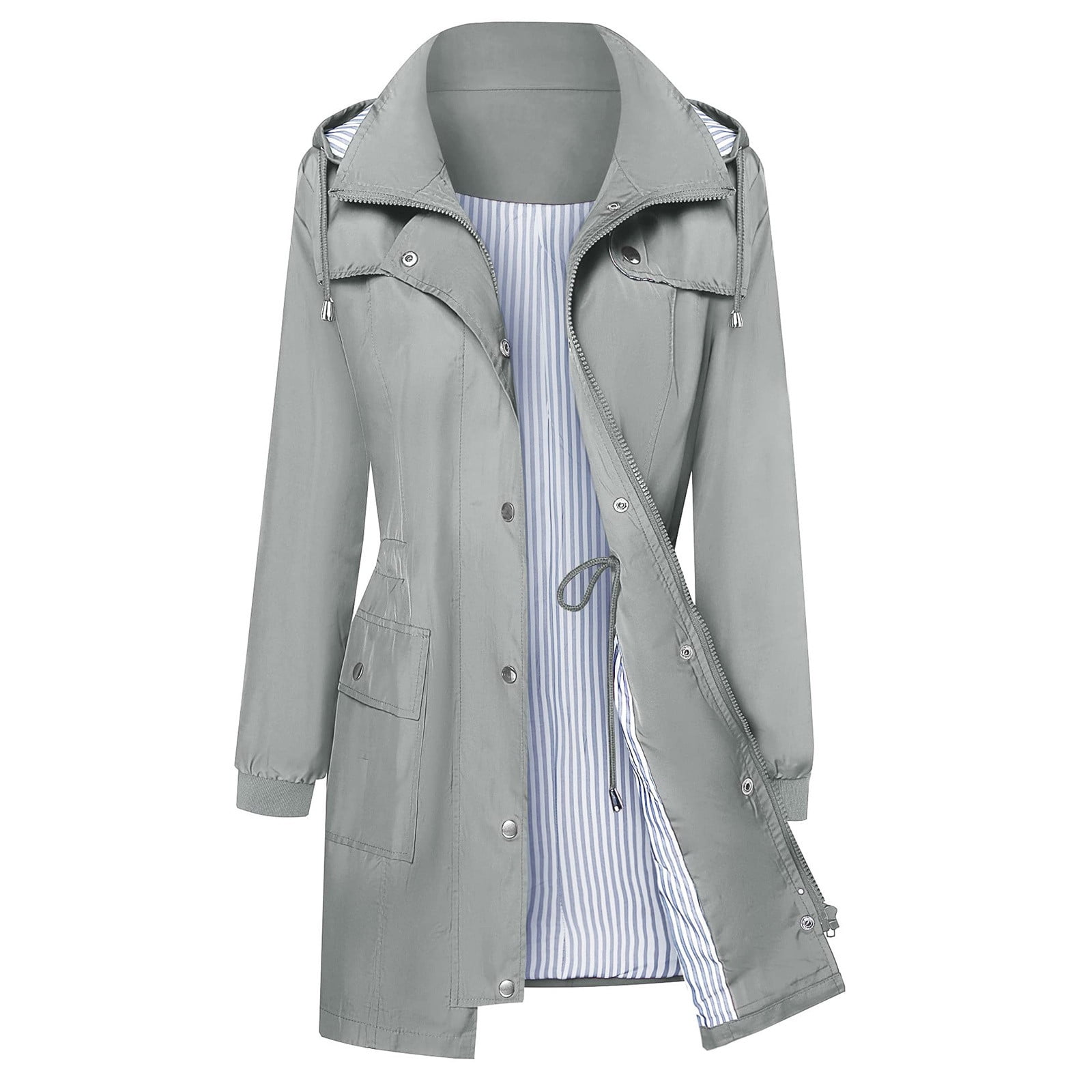 BinBiL Cardigans for Women Clearance Women's Casual Jacket Zip Up Snap button Hooded Parka ...