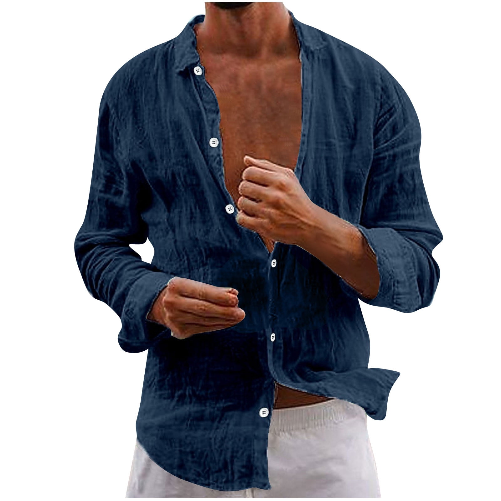 BinBiL Long Sleeve Shirts Button Up for Men, Mens Breathable Shirts ...