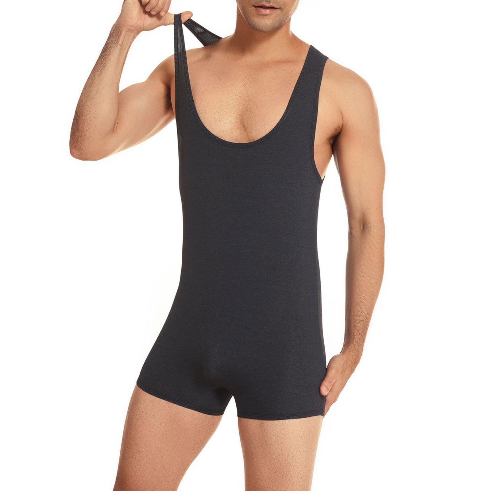 BinBiL Men's Tank top One Piece Wrestling Singlet Bodysuit Leotard ...