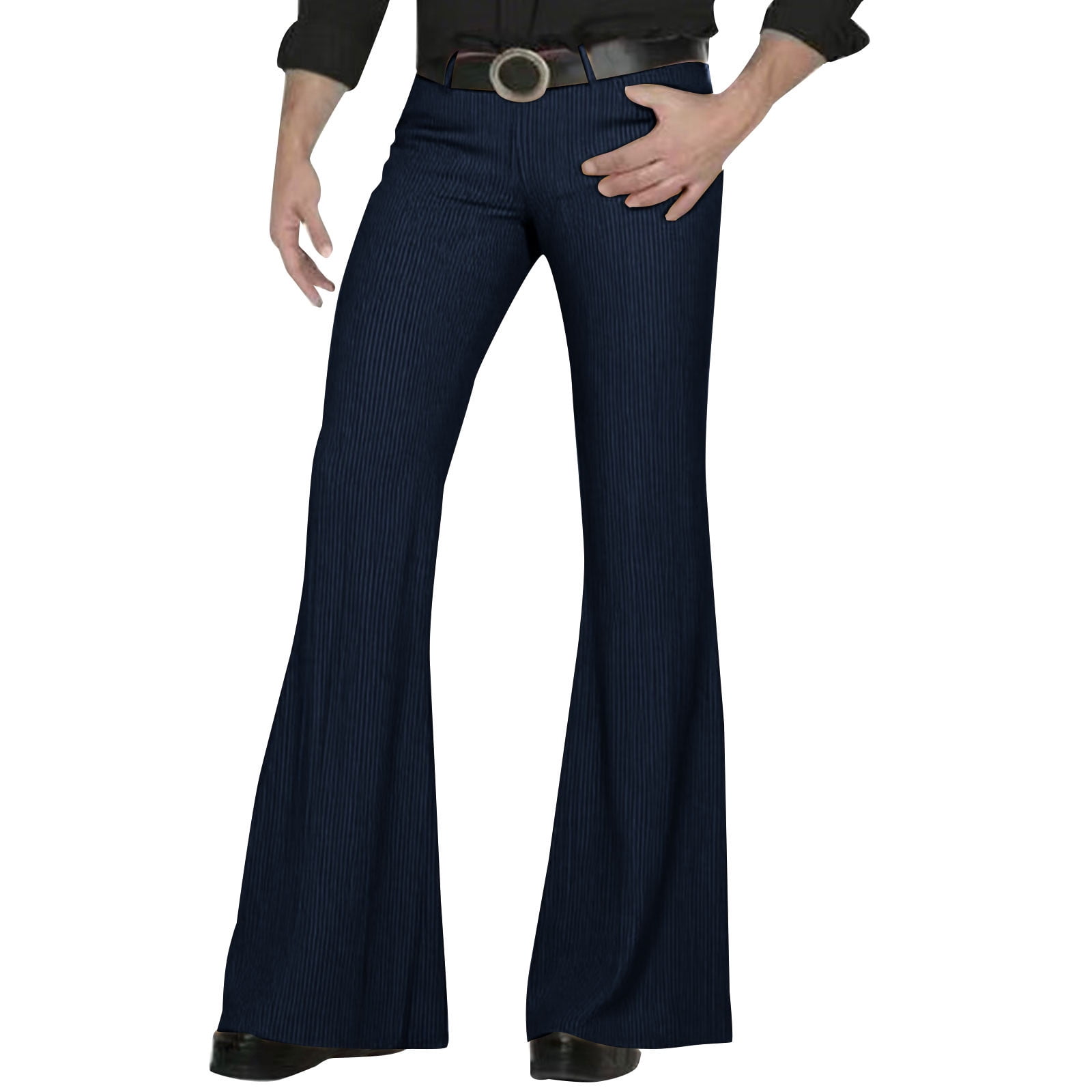 BinBiL Men's Corduroy Vintage Bell Bottom Pants ,Disco Stretchy Flared ...