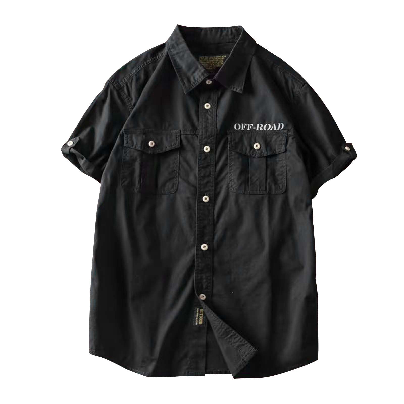 BinBiL Men's Military Tactical Shirt Short Sleeve Cargo Work Outdoor ...