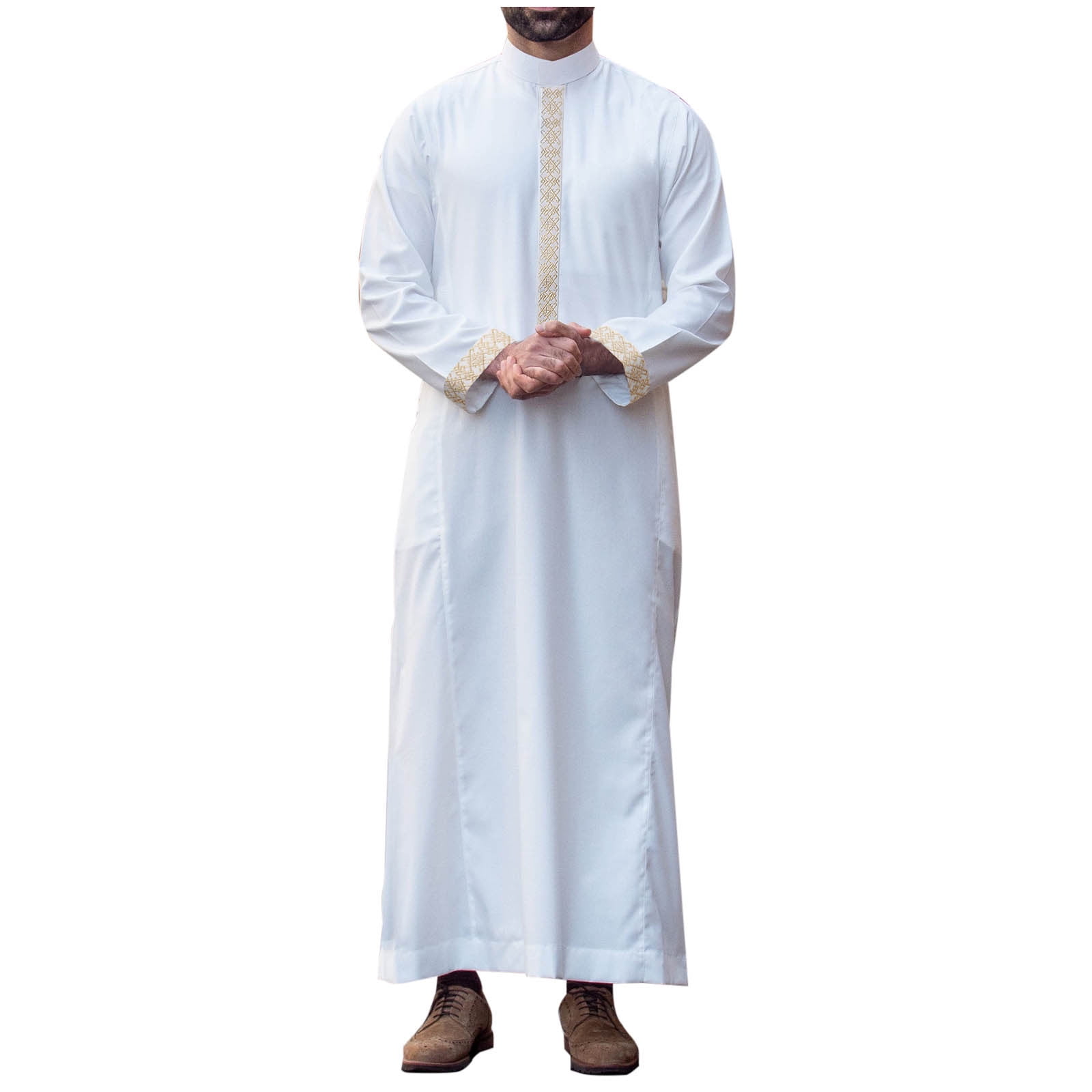 BinBiL Men's Muslim Robe Arab Middle Robe Long Style Long Sleeve ...