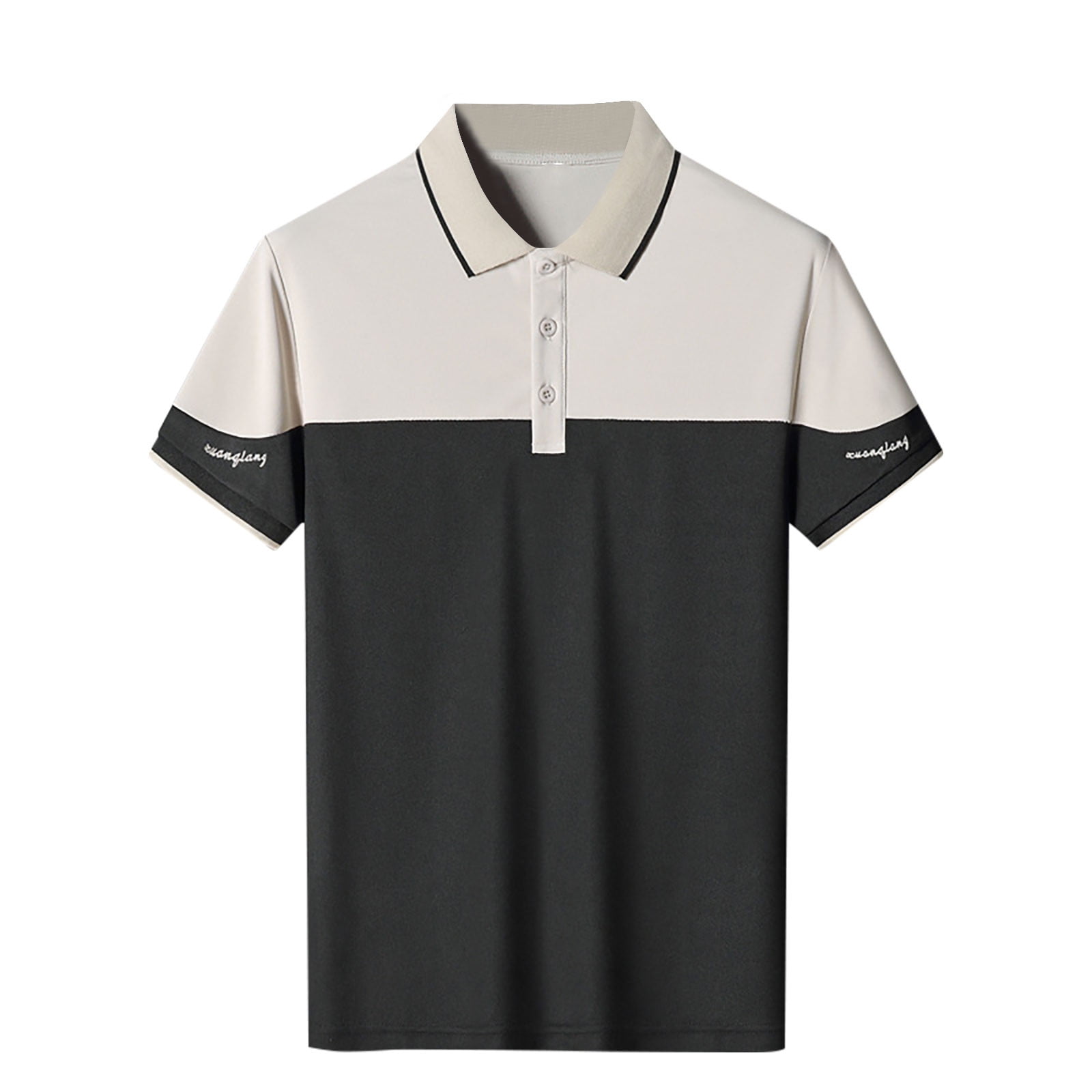 BinBiL Men's Polo Shirts Long Sleeve Striped Dry Fit Casual Collared ...